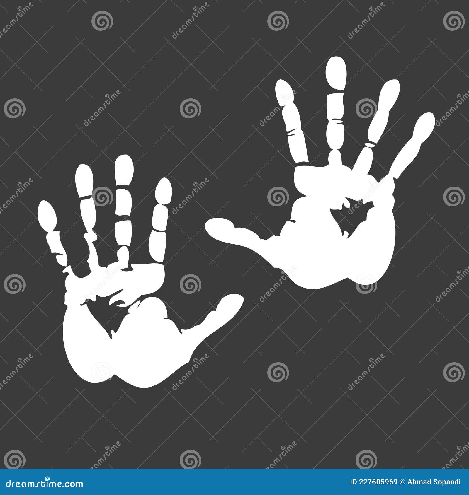 Handprint icon sign flat stock illustration. Illustration of brand ...