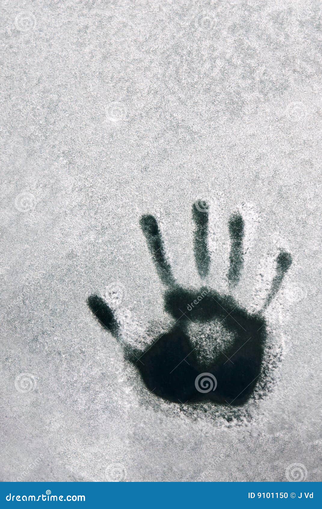 Handprint isolated in snow stock photo. Image of conceptual - 9101150