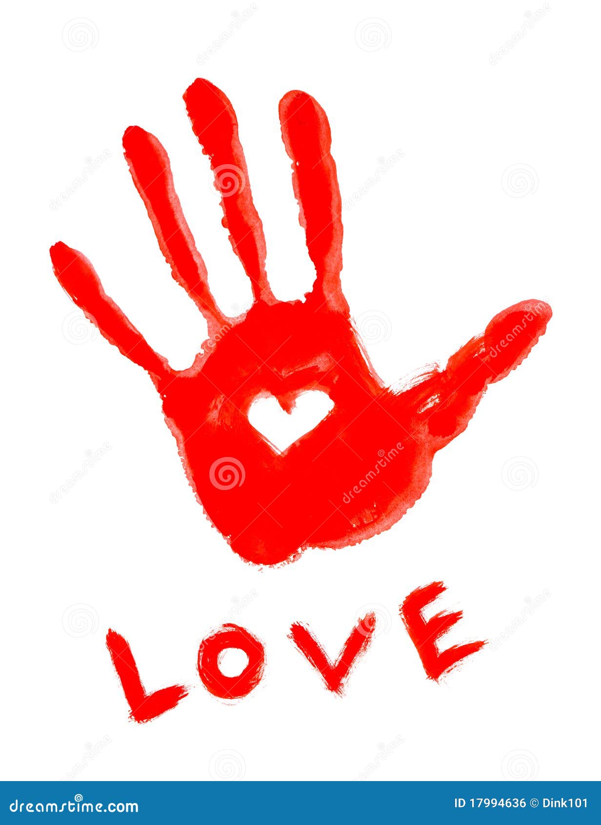 Handprint With Love Symbol Stock Photo | CartoonDealer.com #17994636