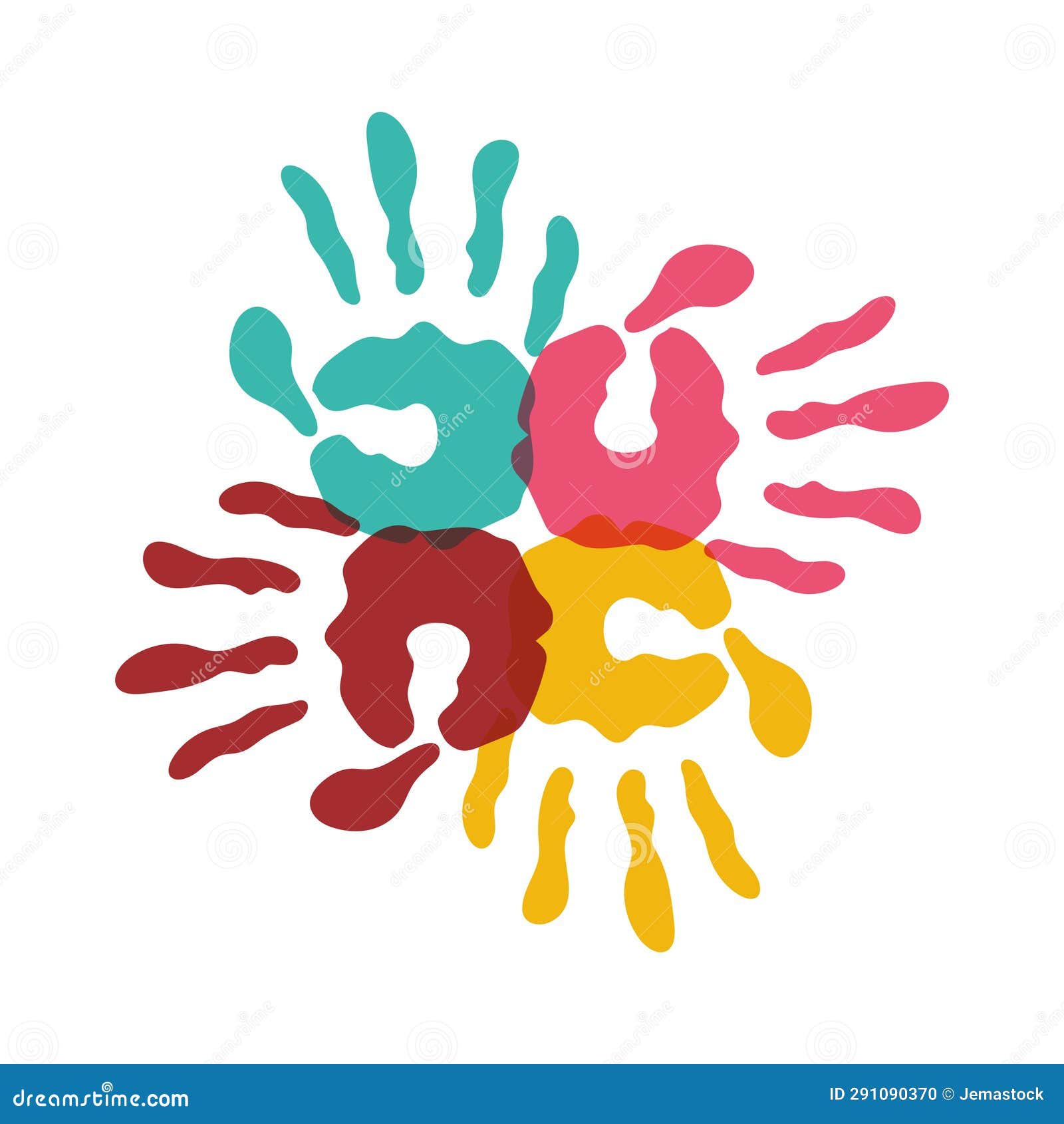 Handprint Paint Color Creative Stock Illustration - Illustration of ...