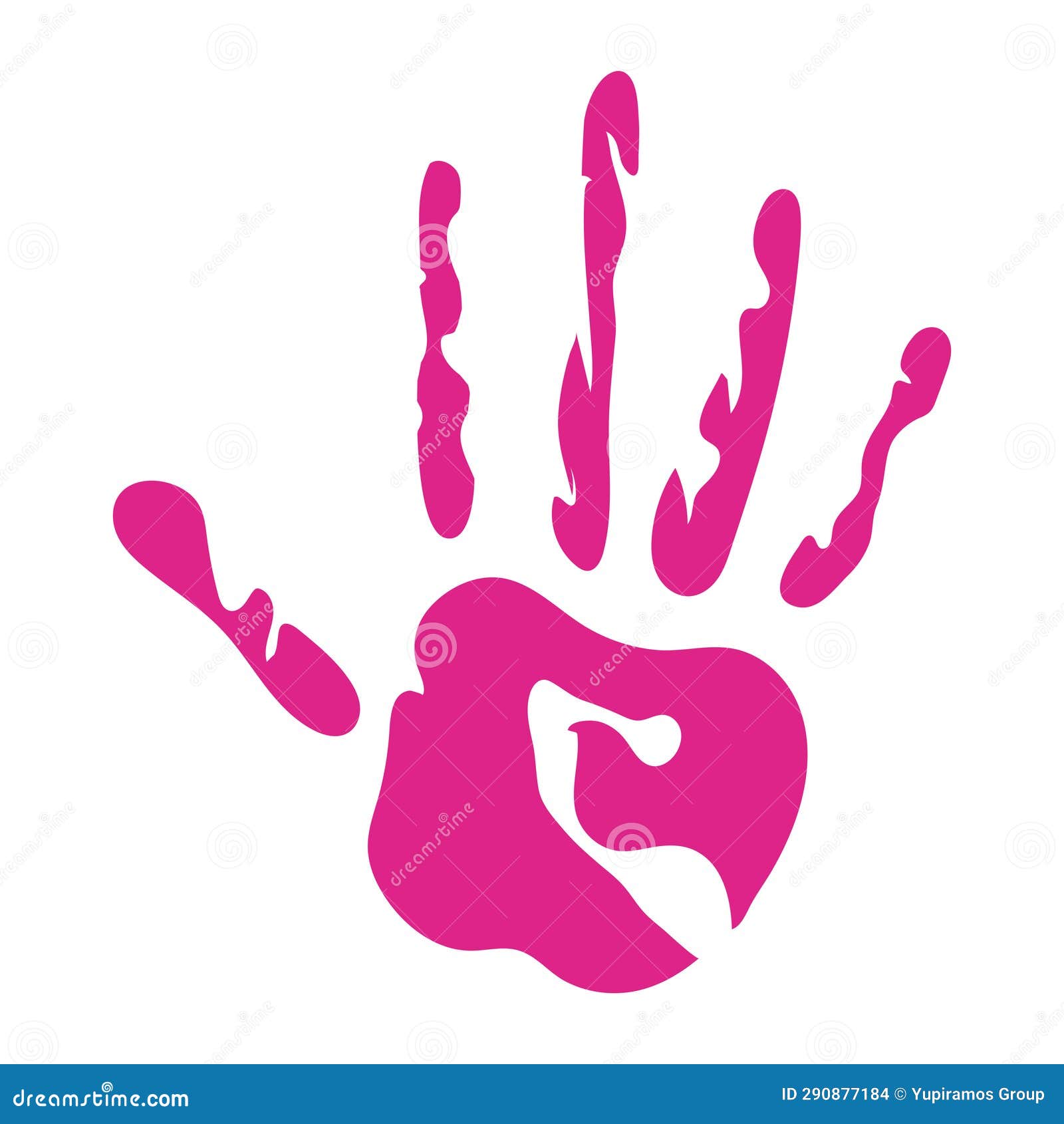 Handprint paint color pink stock vector. Illustration of human - 290877184