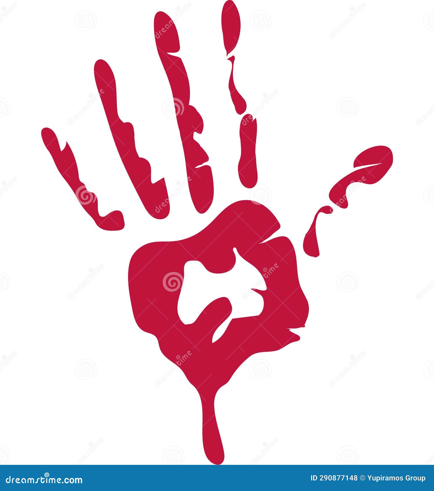 Handprint paint color red stock illustration. Illustration of splash ...