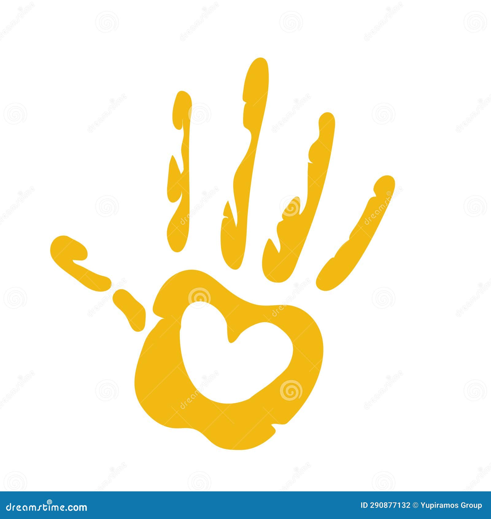 Handprint Paint Color Yellow Stock Illustration - Illustration of happy ...