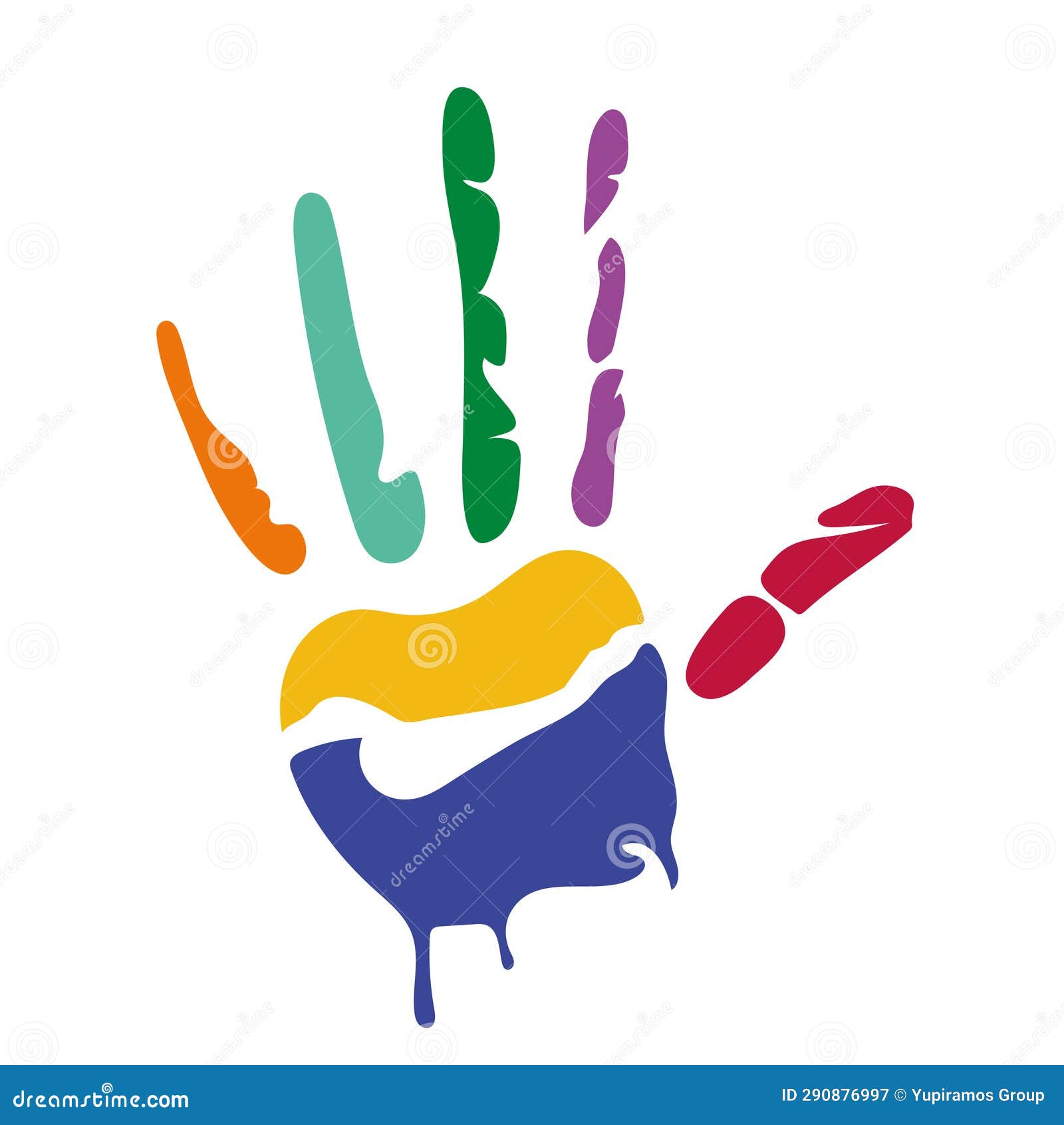 Handprint paint colors stock illustration. Illustration of creativity ...