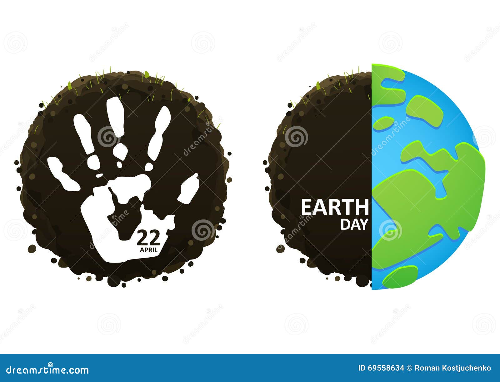 Handprint on Planet Earth Eco Stock Vector - Illustration of nature ...