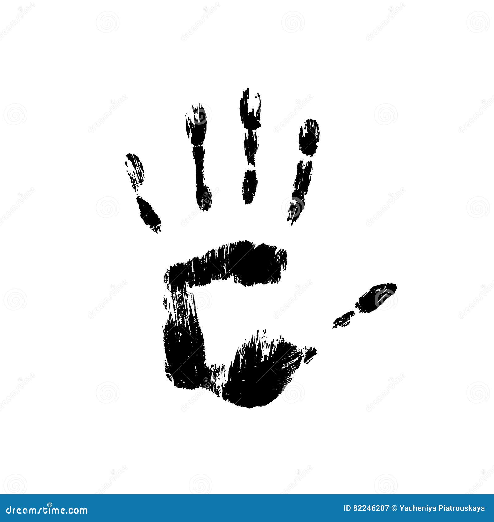 Black Handprint Painted Vector Illustration | CartoonDealer.com #260158496