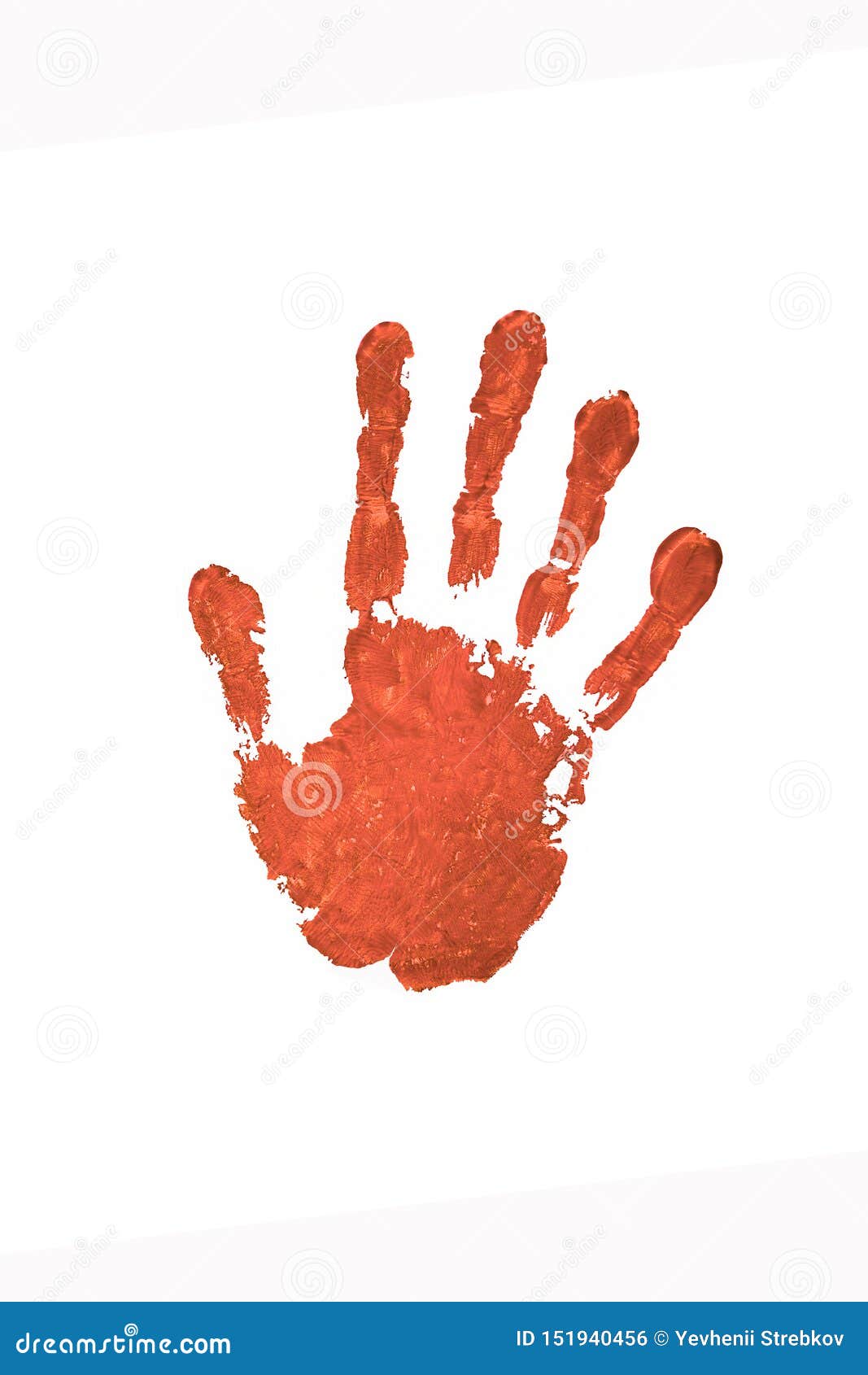 Handprint On The Red Paint Vector Illustration | CartoonDealer.com ...