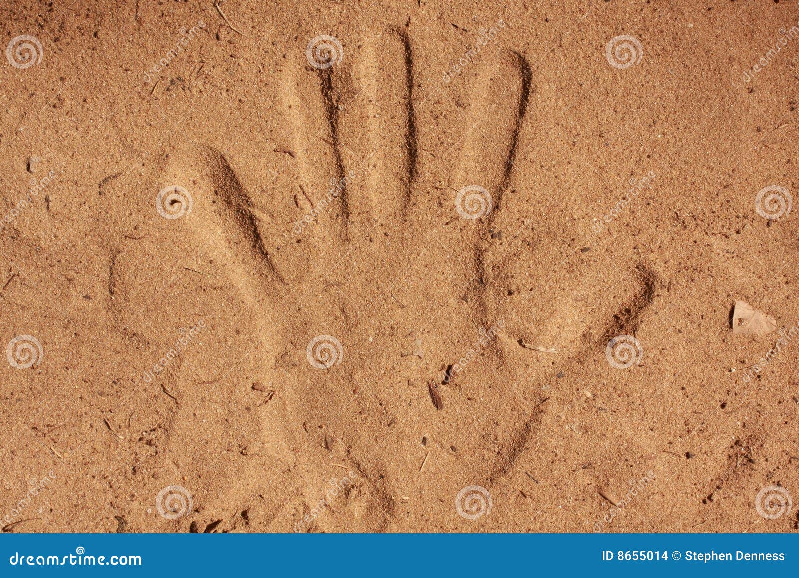 Handprint in sand stock photo. Image of imprint, track - 8655014
