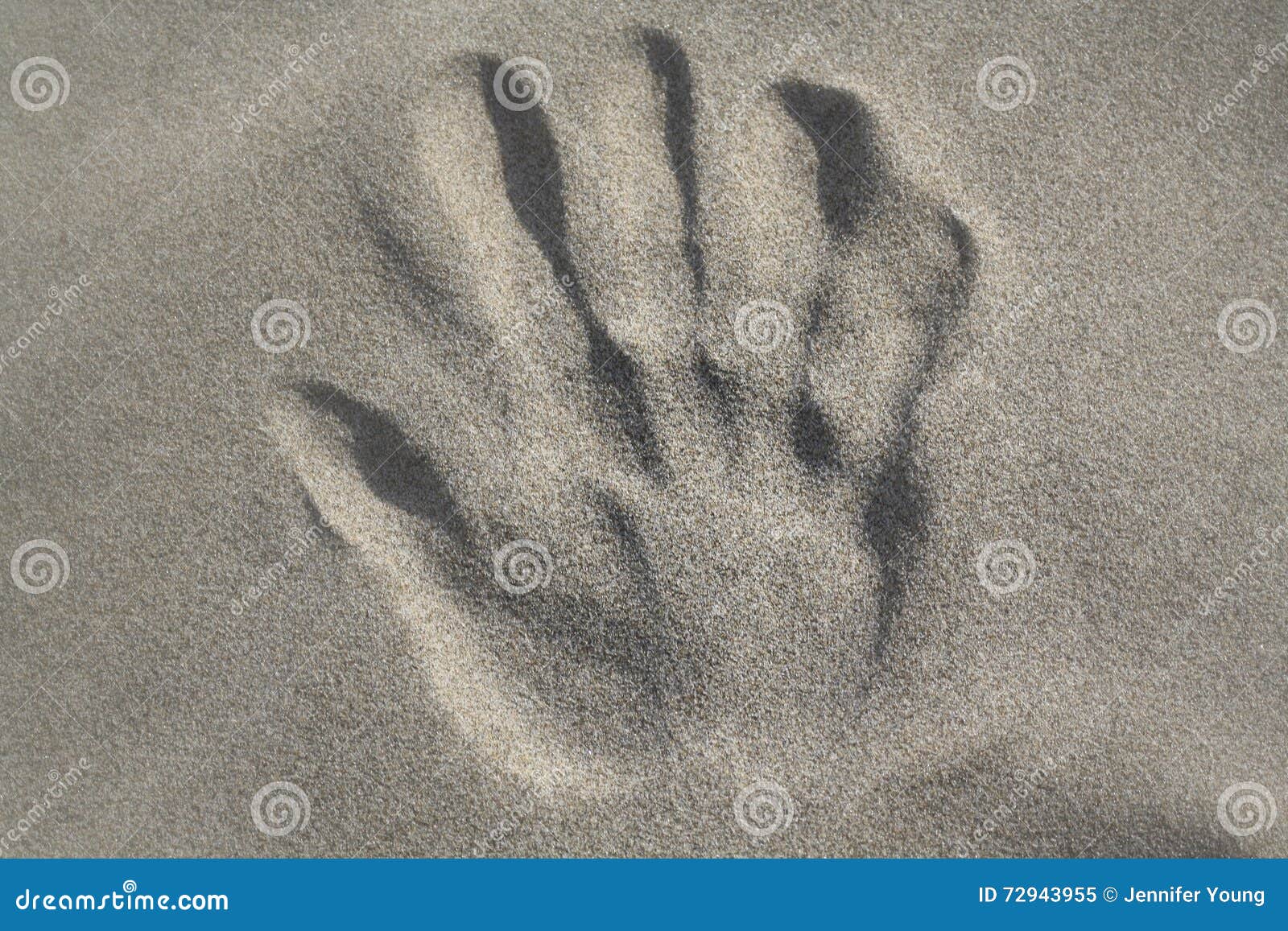 Handprint in the sand stock image. Image of imprint, fingerprints ...