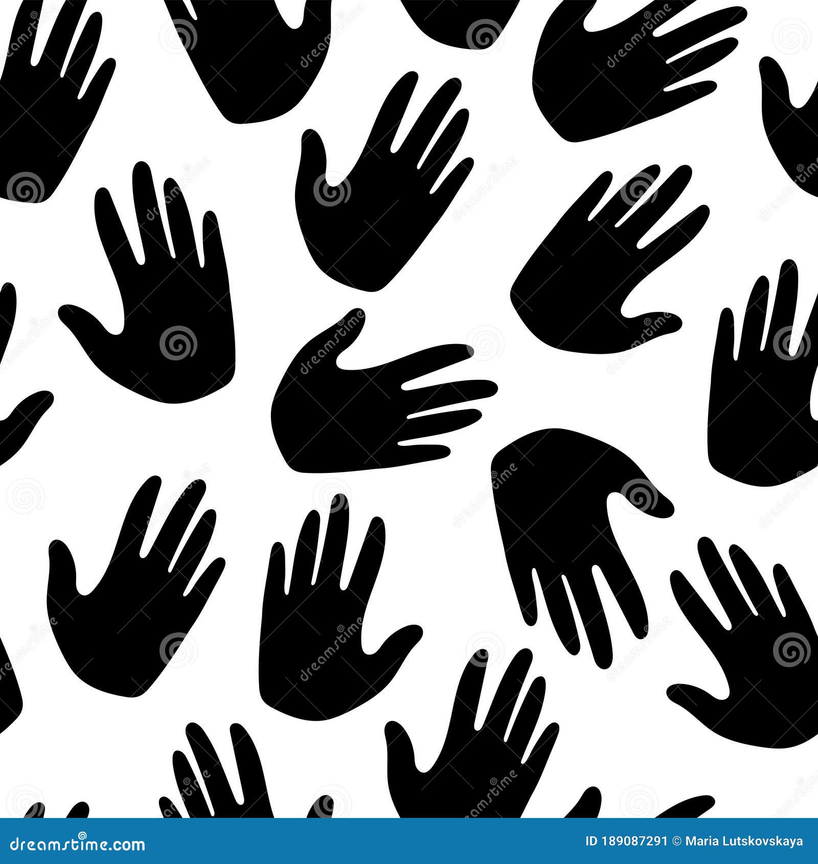 Handprint Silhouette Seamless Pattern. Creative Design Textile ...