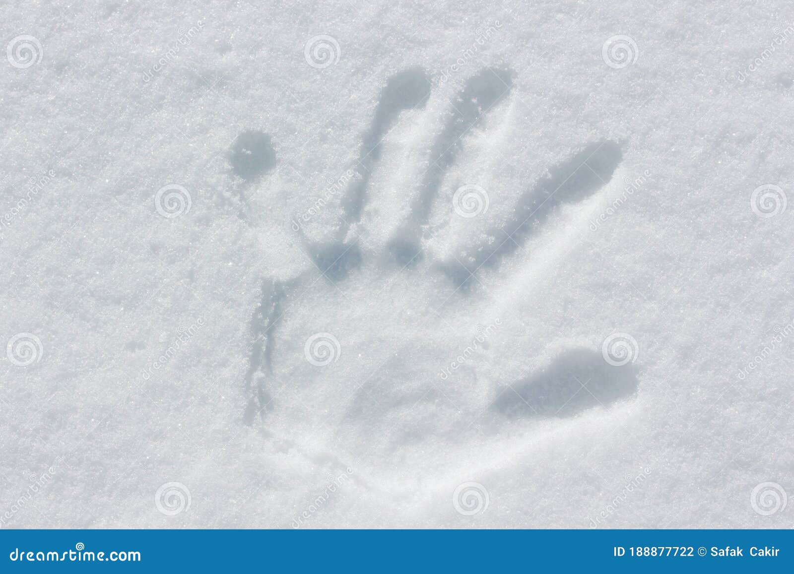 Handprint On The Snow. Background. Winter. Winter Background Stock ...