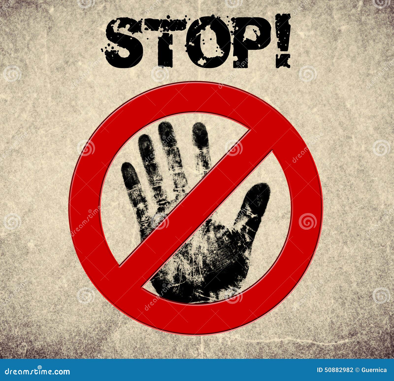 Handprint Stop Sign Illustration | CartoonDealer.com #50882982