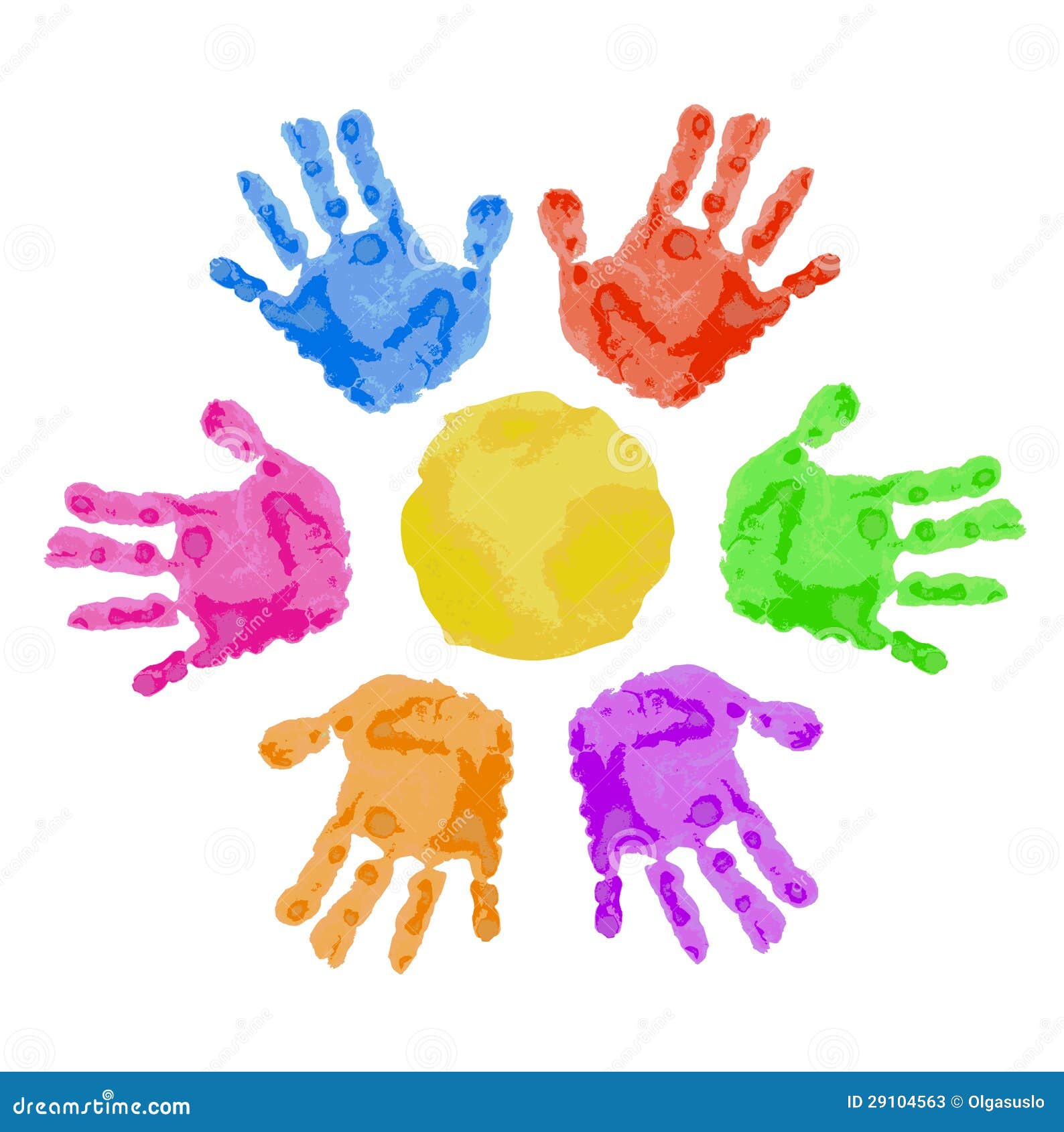 Handprint sun stock illustration. Illustration of backgrounds - 29104563