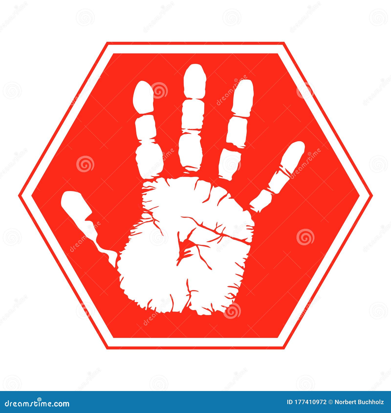 Handprint - Symbol, Warning Sign, Illustration Stock Vector ...
