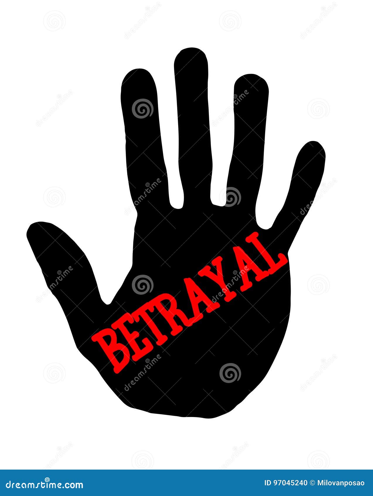 Handprint-Verrat stock abbildung. Illustration von feind - 97045240