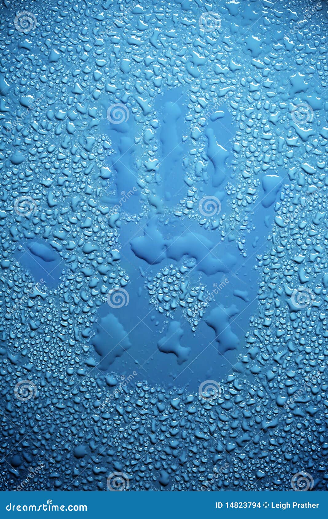 Handprint in water drops stock photo. Image of clean - 14823794