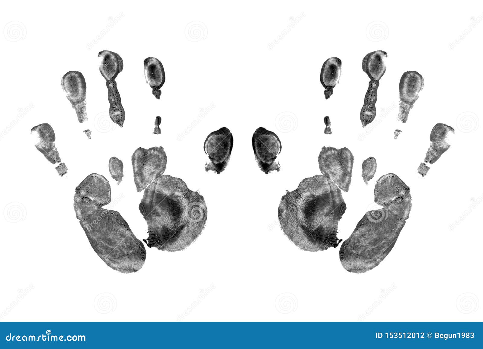 Handprint On White Background.The Handprint With The Fingers. Stock ...