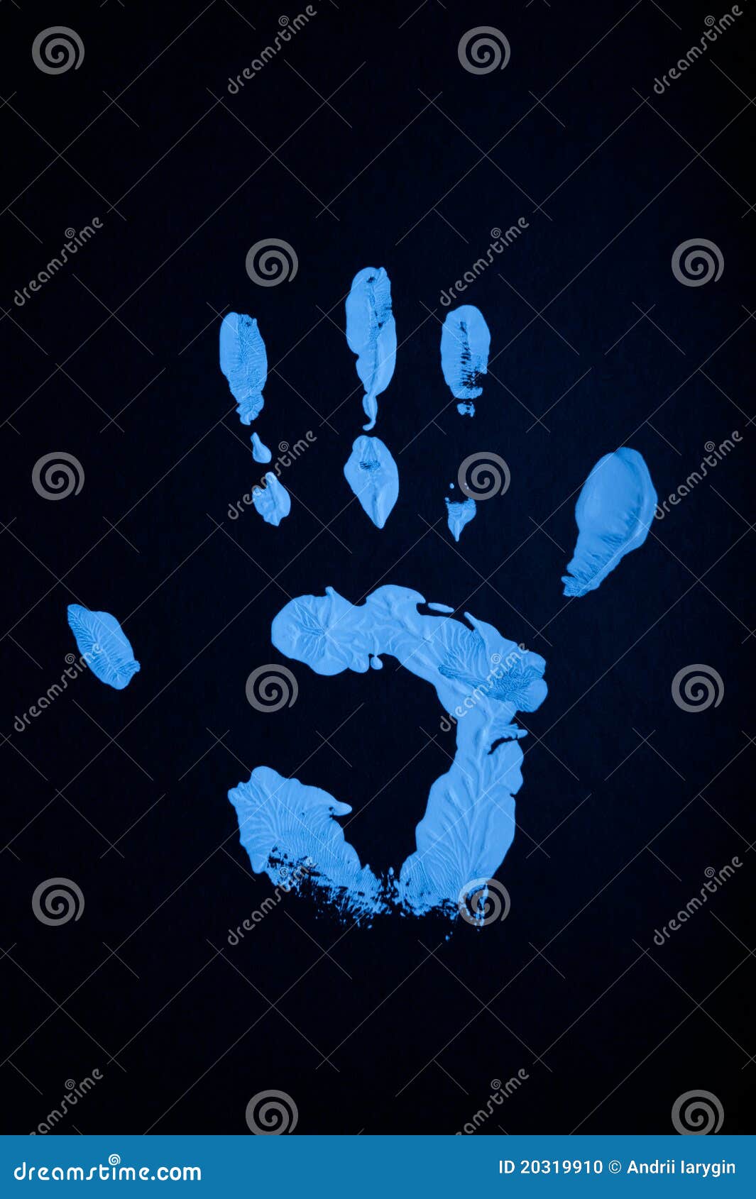 Handprint White Paint Under UV Stock Photo - Image of touching, white ...