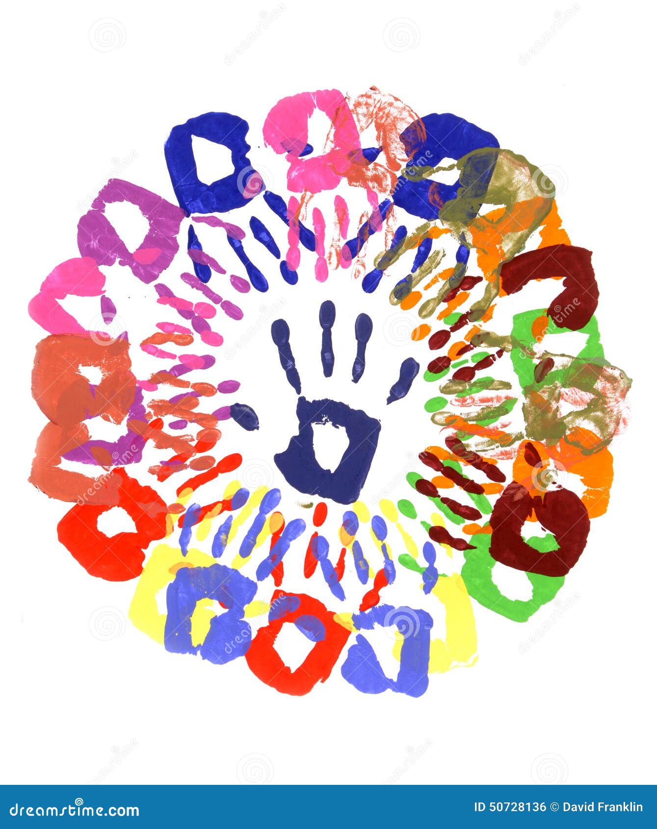 Handprints Circle Multicolor Stock Photo - Image of ethnic, hand: 50728136