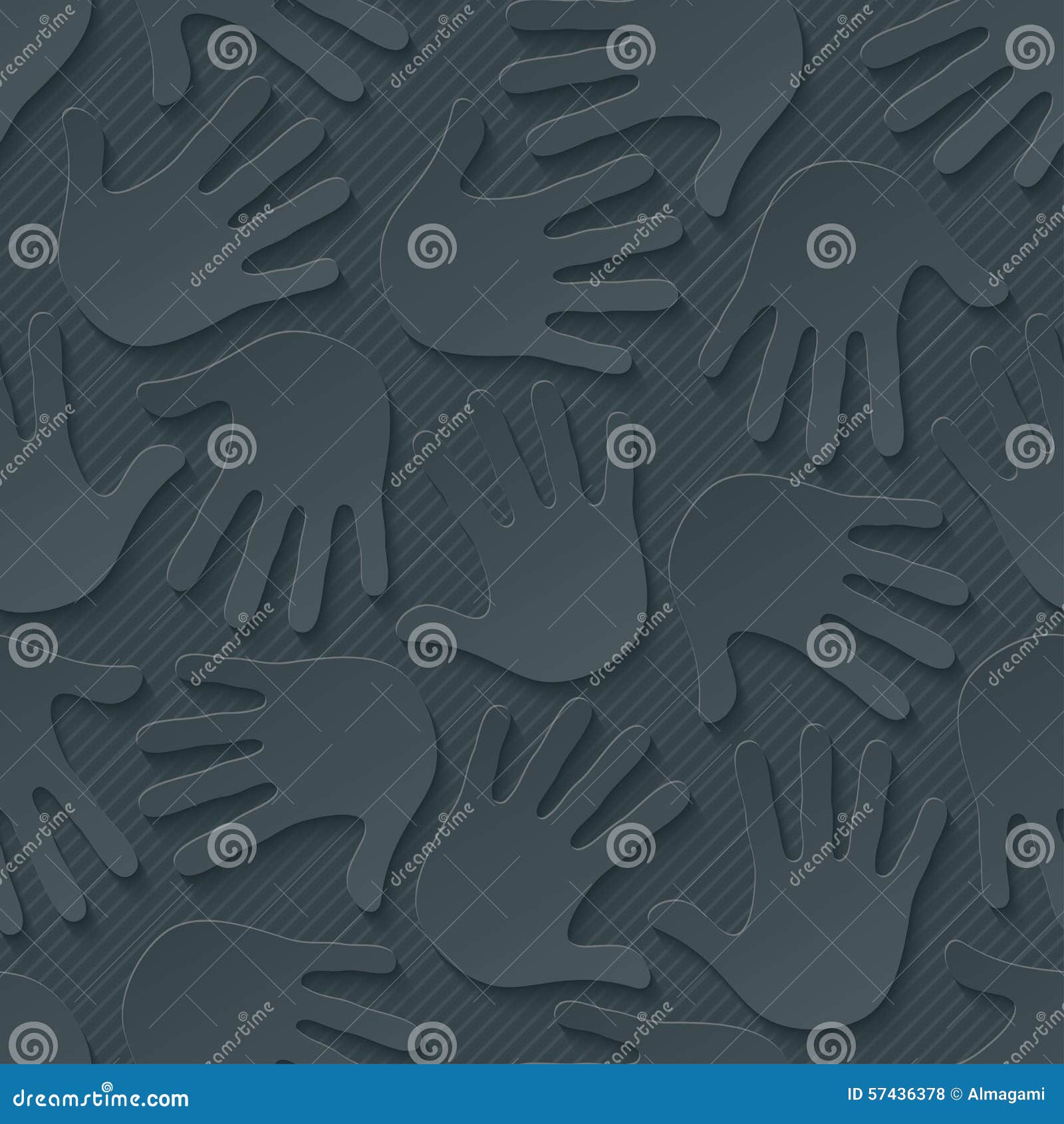 Handprints 3d Seamless Wallpaper. Stock Vector - Illustration of ...