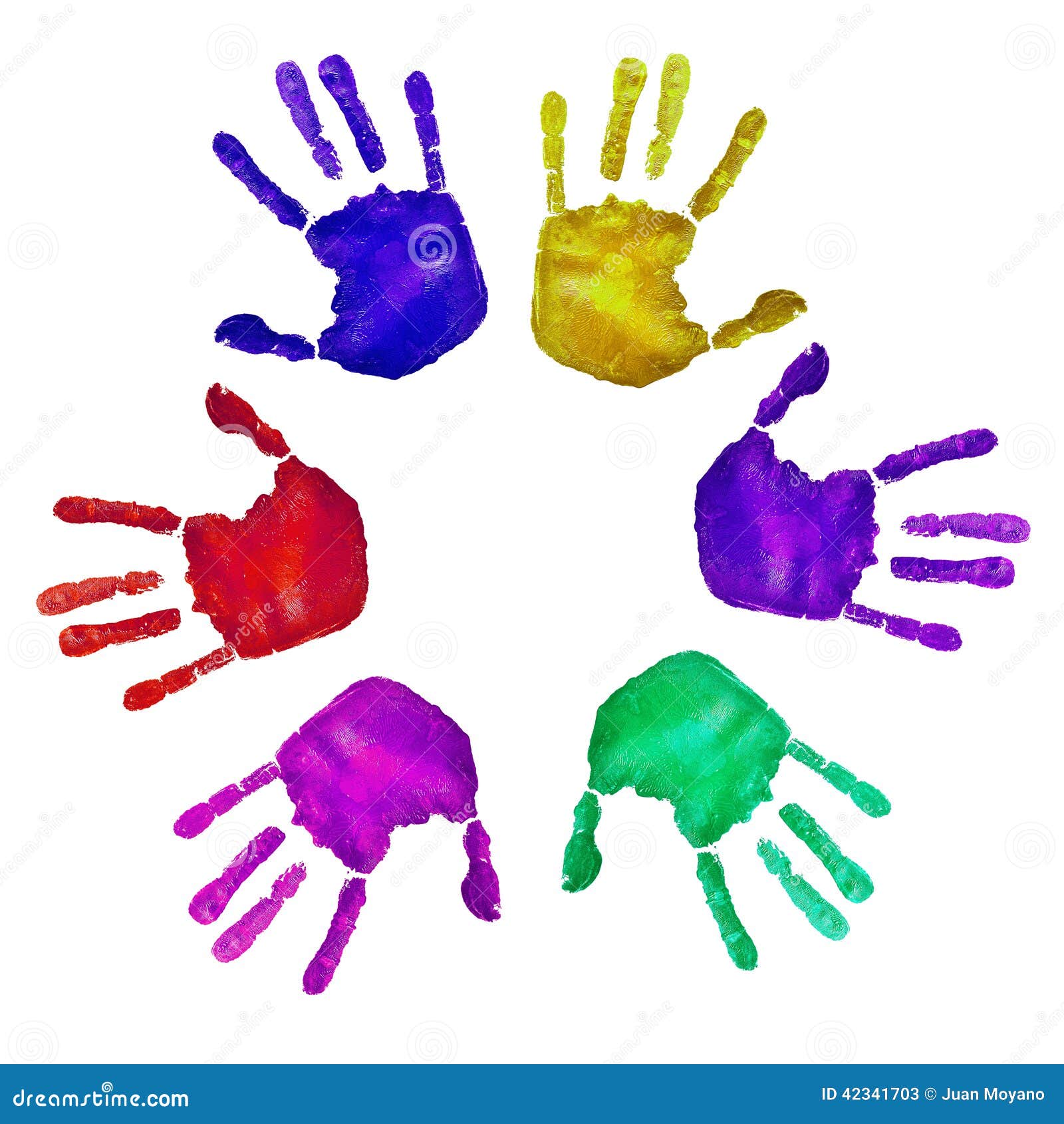 Handprints Of Different Colors Stock Photo - Image: 42341703