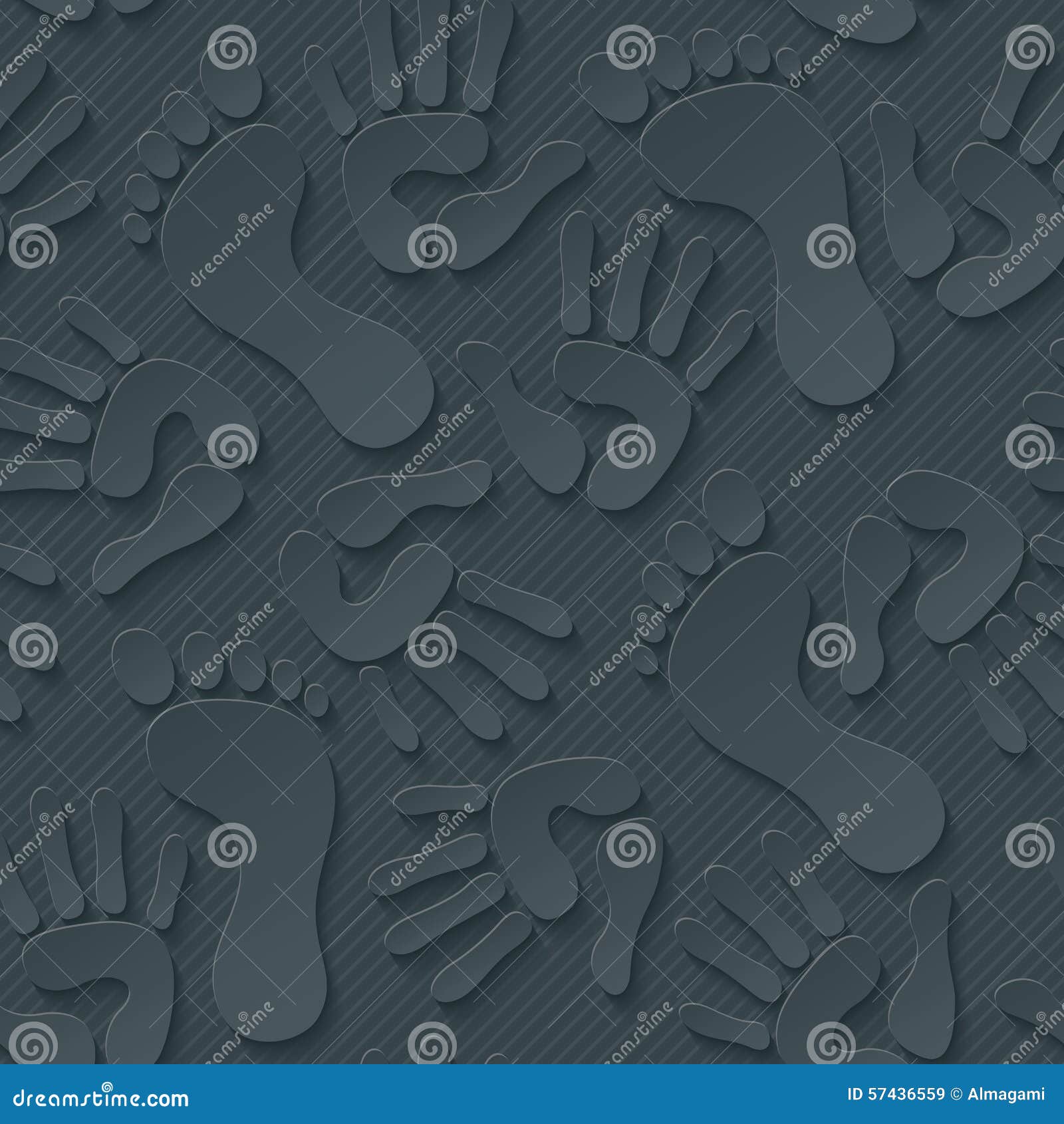 Handprints & Footprints 3d Seamless Wallpaper. Stock Vector ...