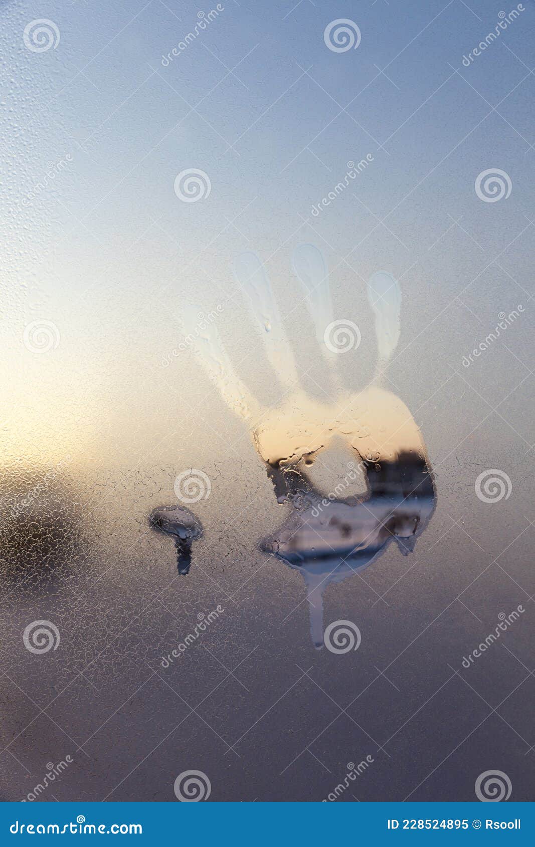 Handprints On A Frozen Window Glass Royalty-Free Stock Photo ...
