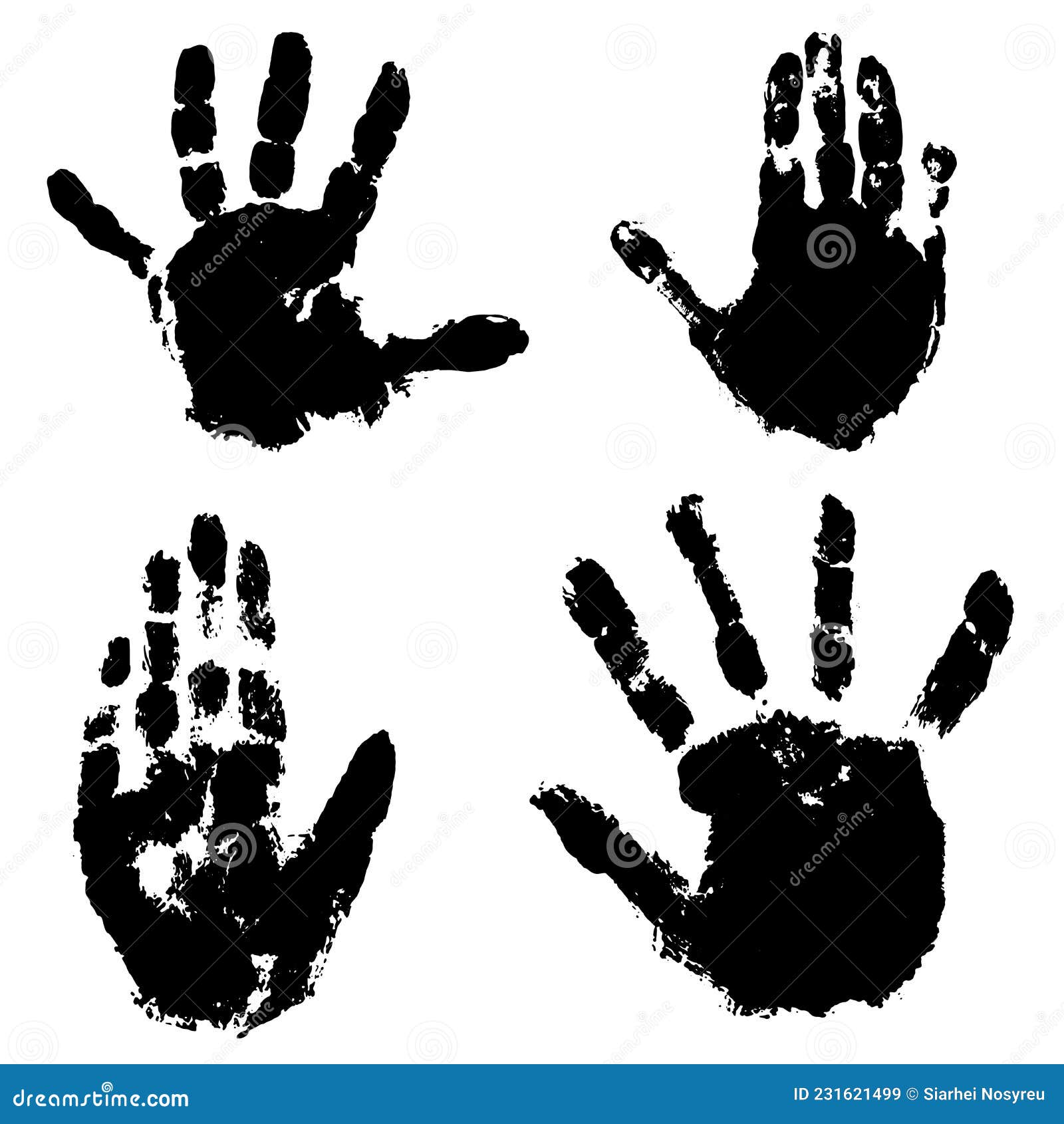 Handprints Of Woman And Man, Footprint Of Baby. Mother, Father And ...
