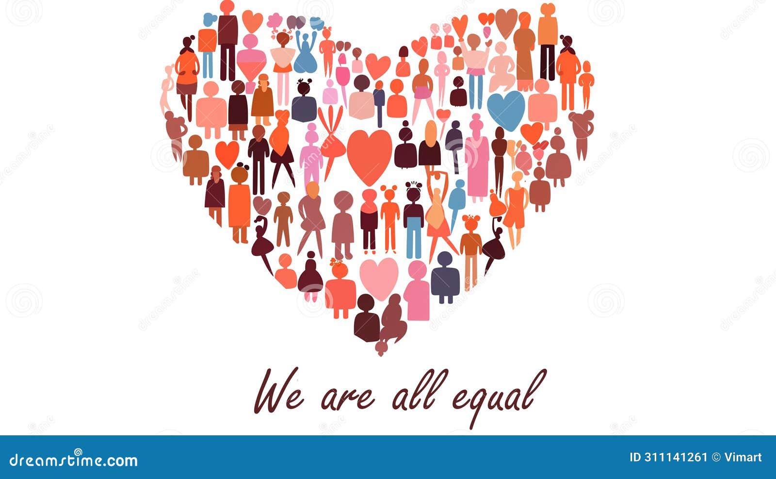 Handprints People of Different Races in the Shape of a Heart. Stock ...