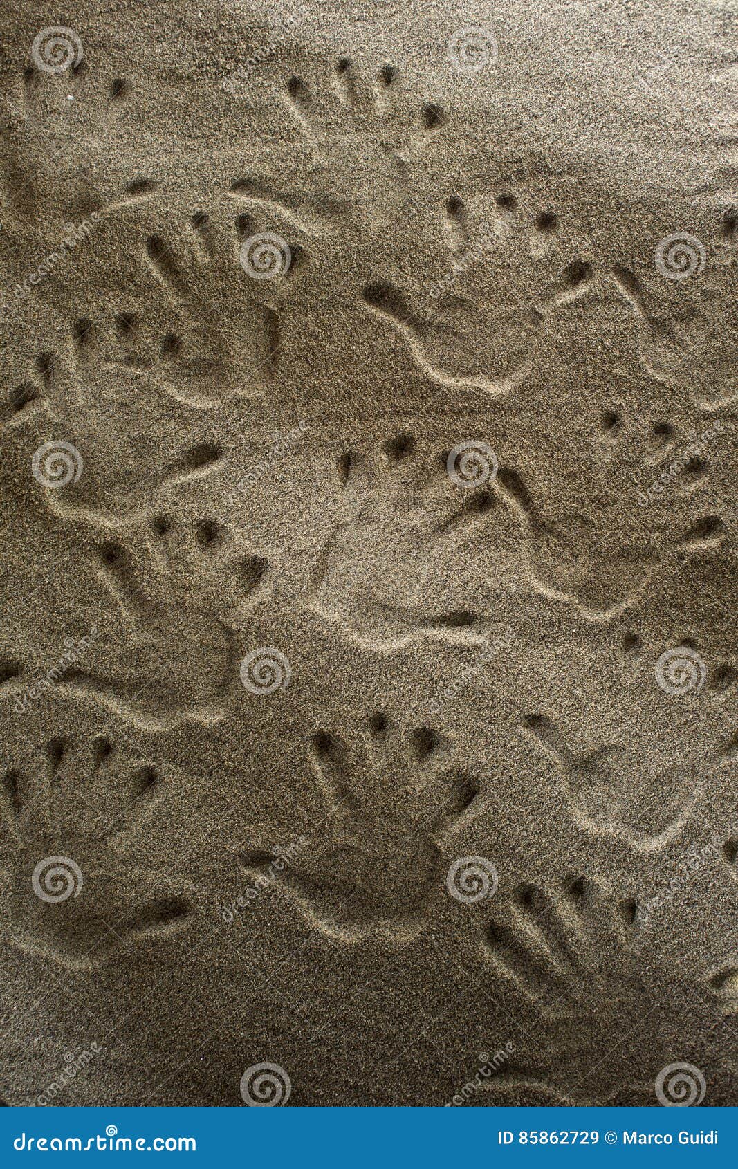 Handprints in the Sand stock image. Image of shape, design - 85862729