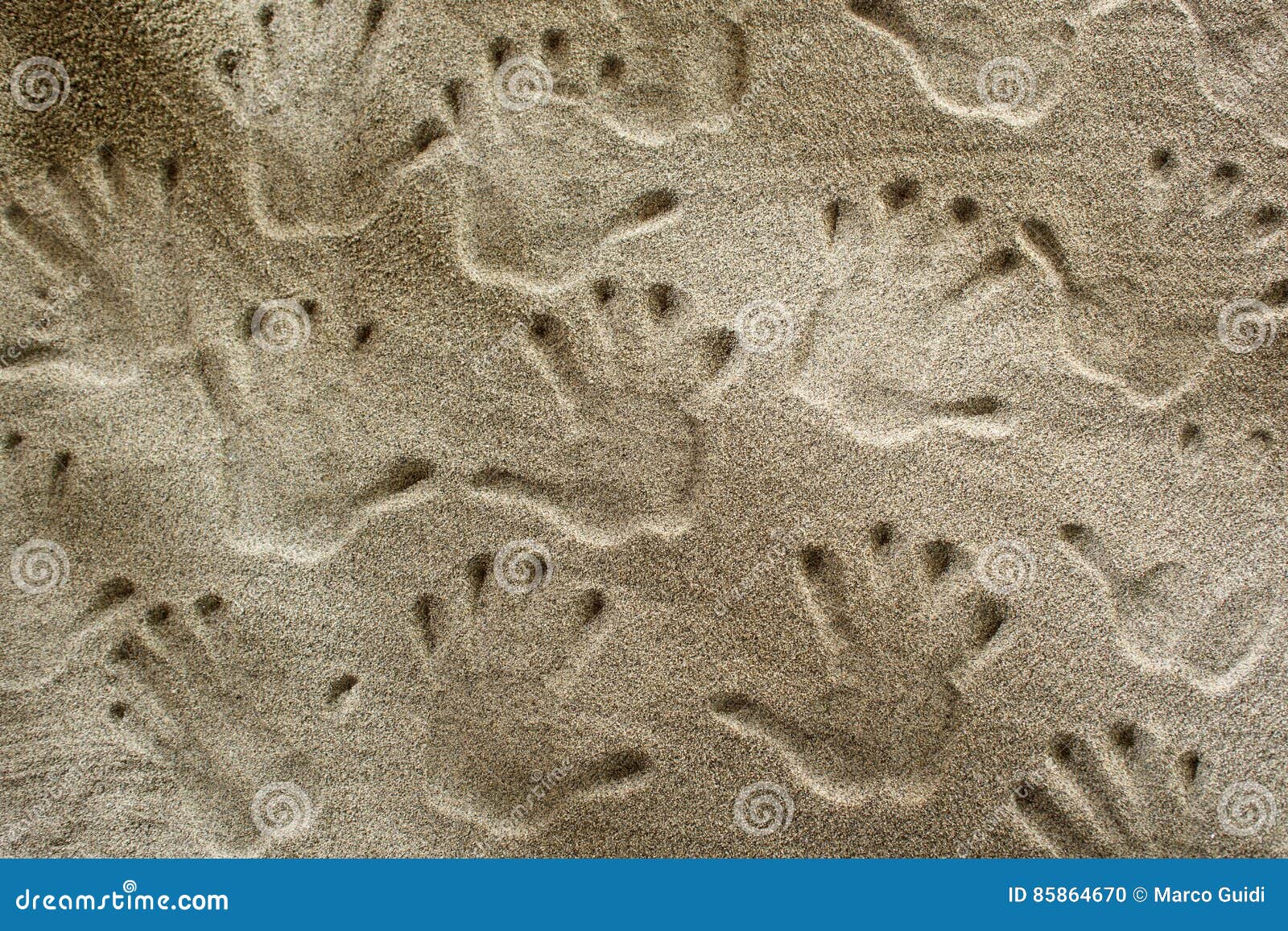 Handprints in the Sand stock photo. Image of hand, design - 85864670