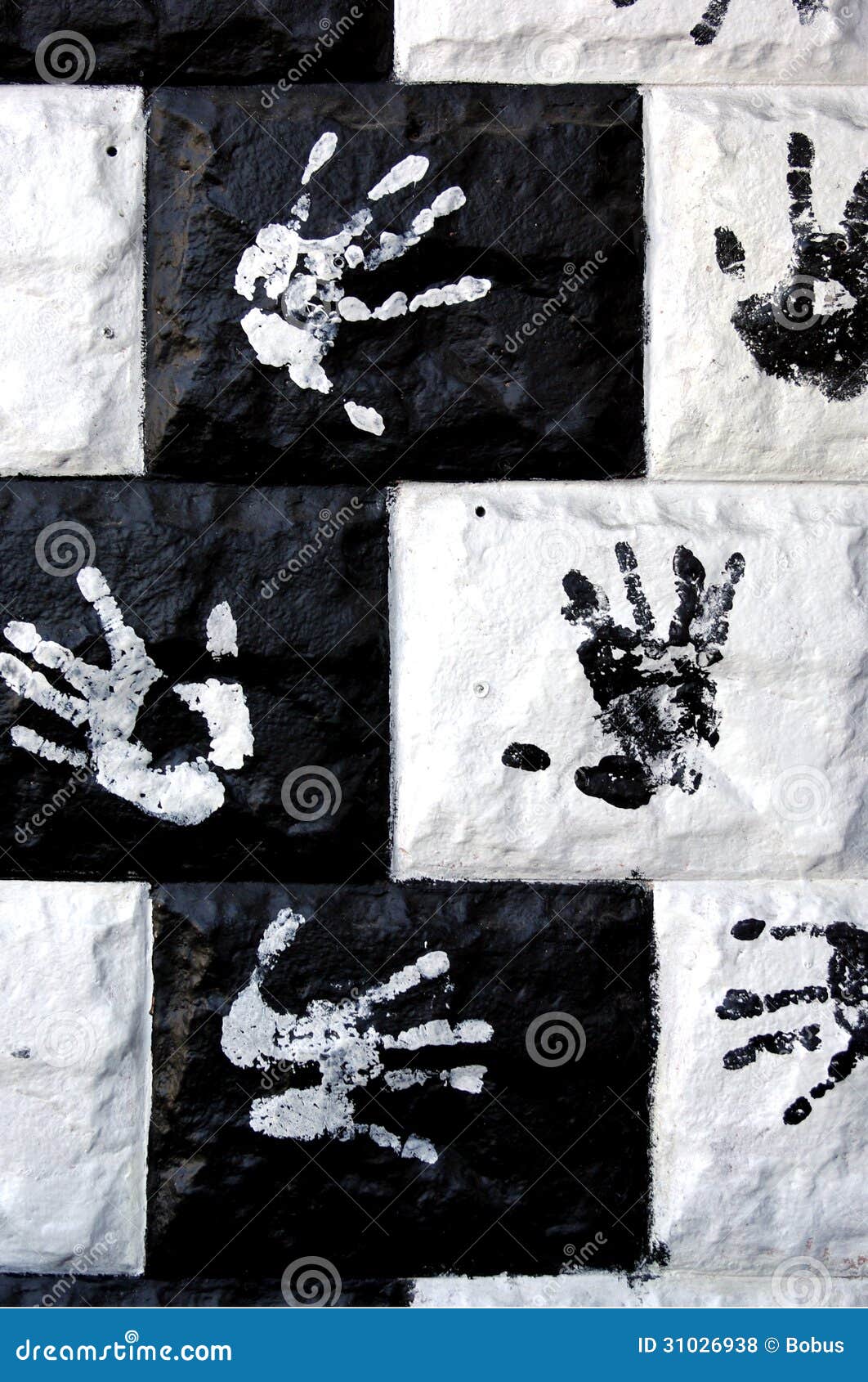 Handprints on the wall stock photo. Image of play, artistic - 31026938