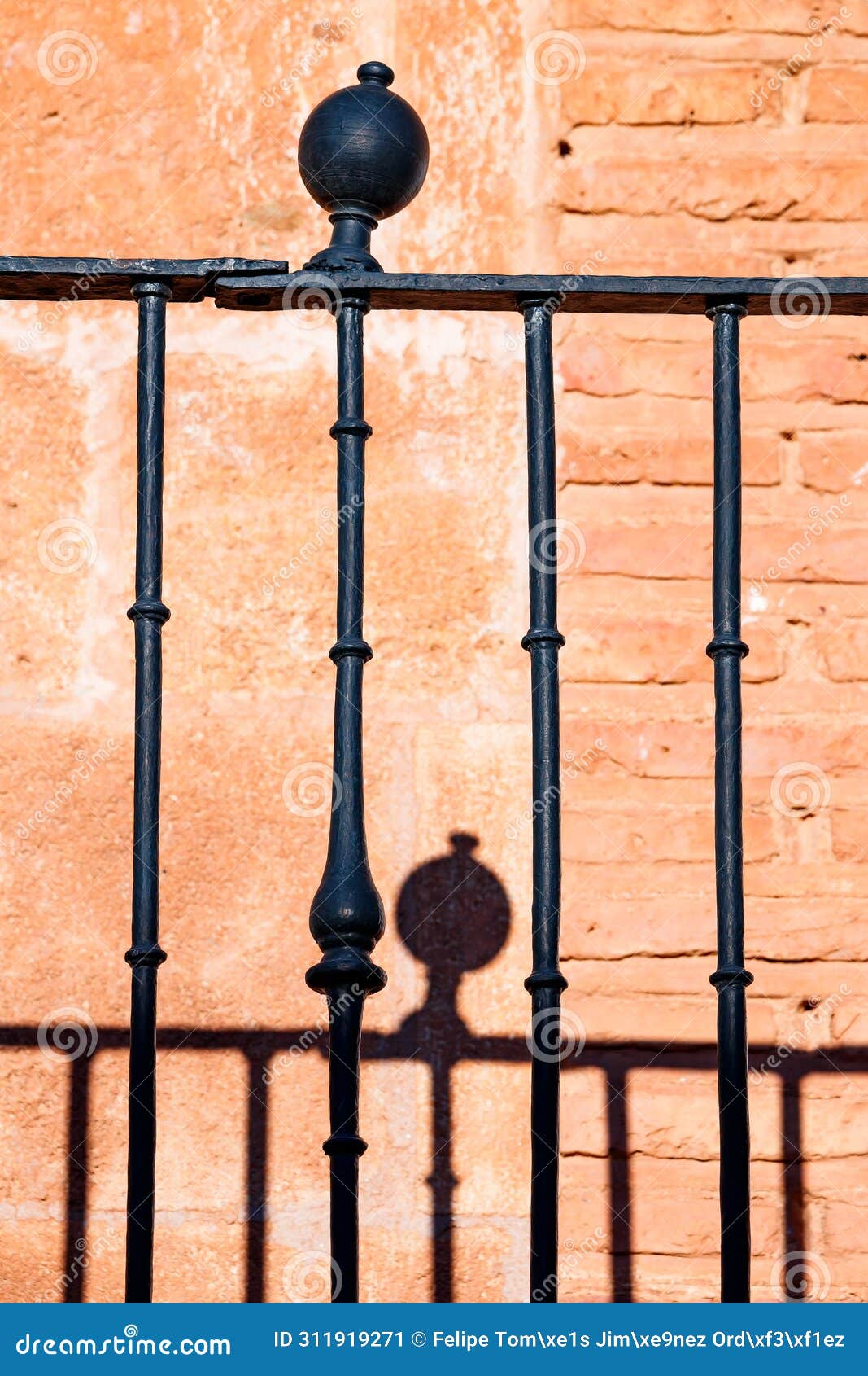 Handrail Ball on Railing with Its Shadow Stock Image - Image of ...