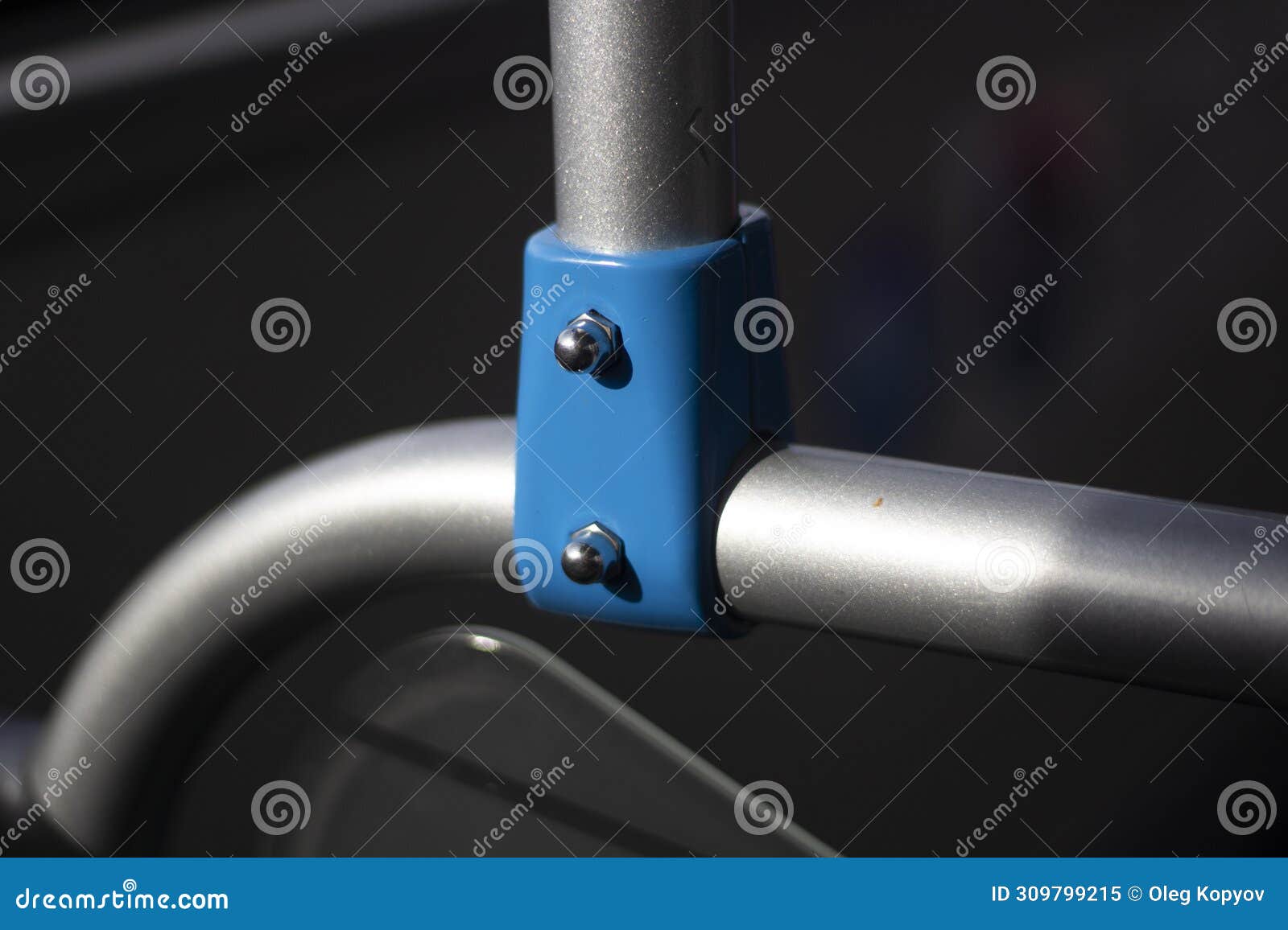 Handrail in the Bus. Blue Handrail Stock Image - Image of express, seat ...