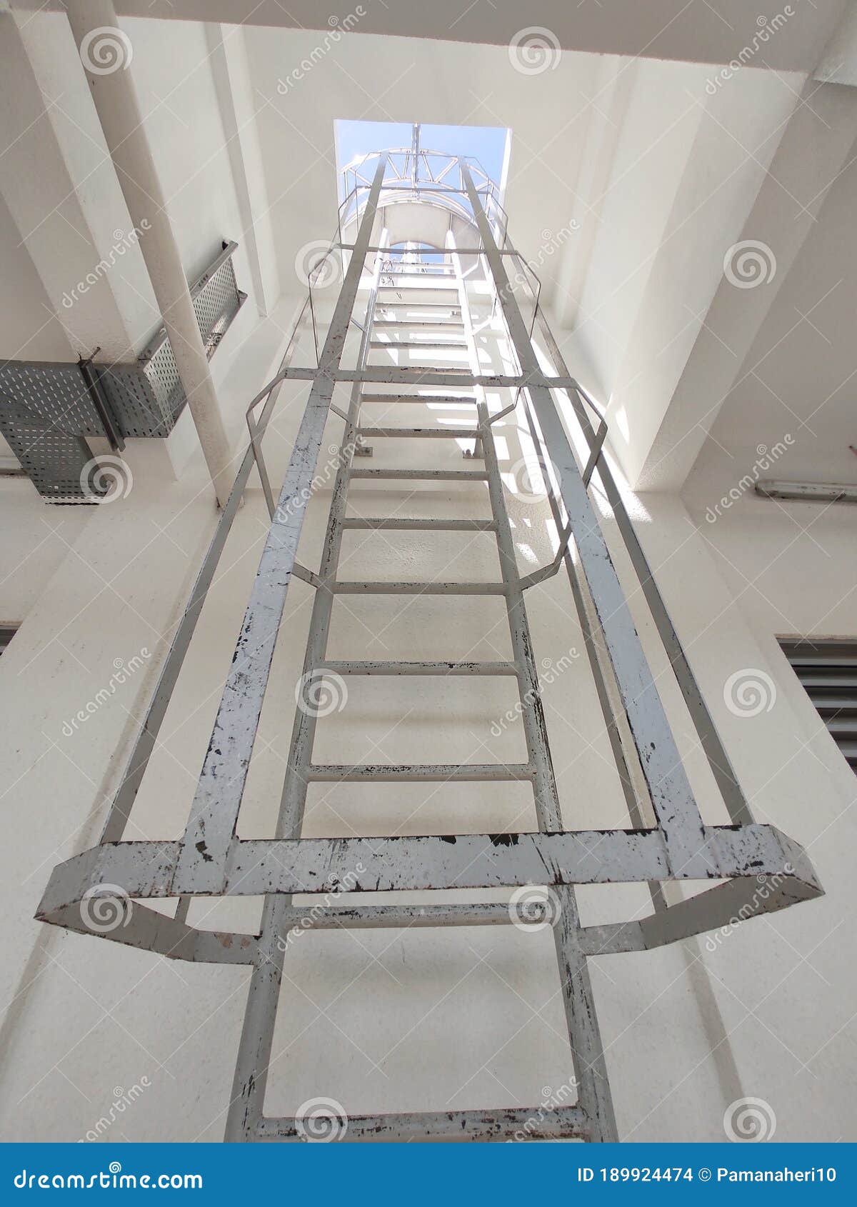 Handrail Cat Ladder To Minaret / Tower Stock Photo - Image of wood ...