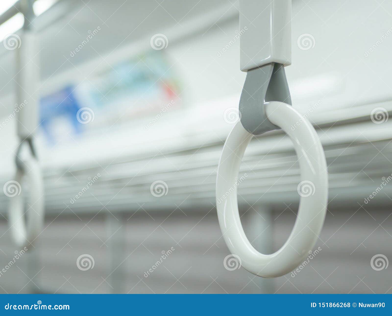 Handrail Strap in Subway Train, Close Up Stock Photo - Image of ...