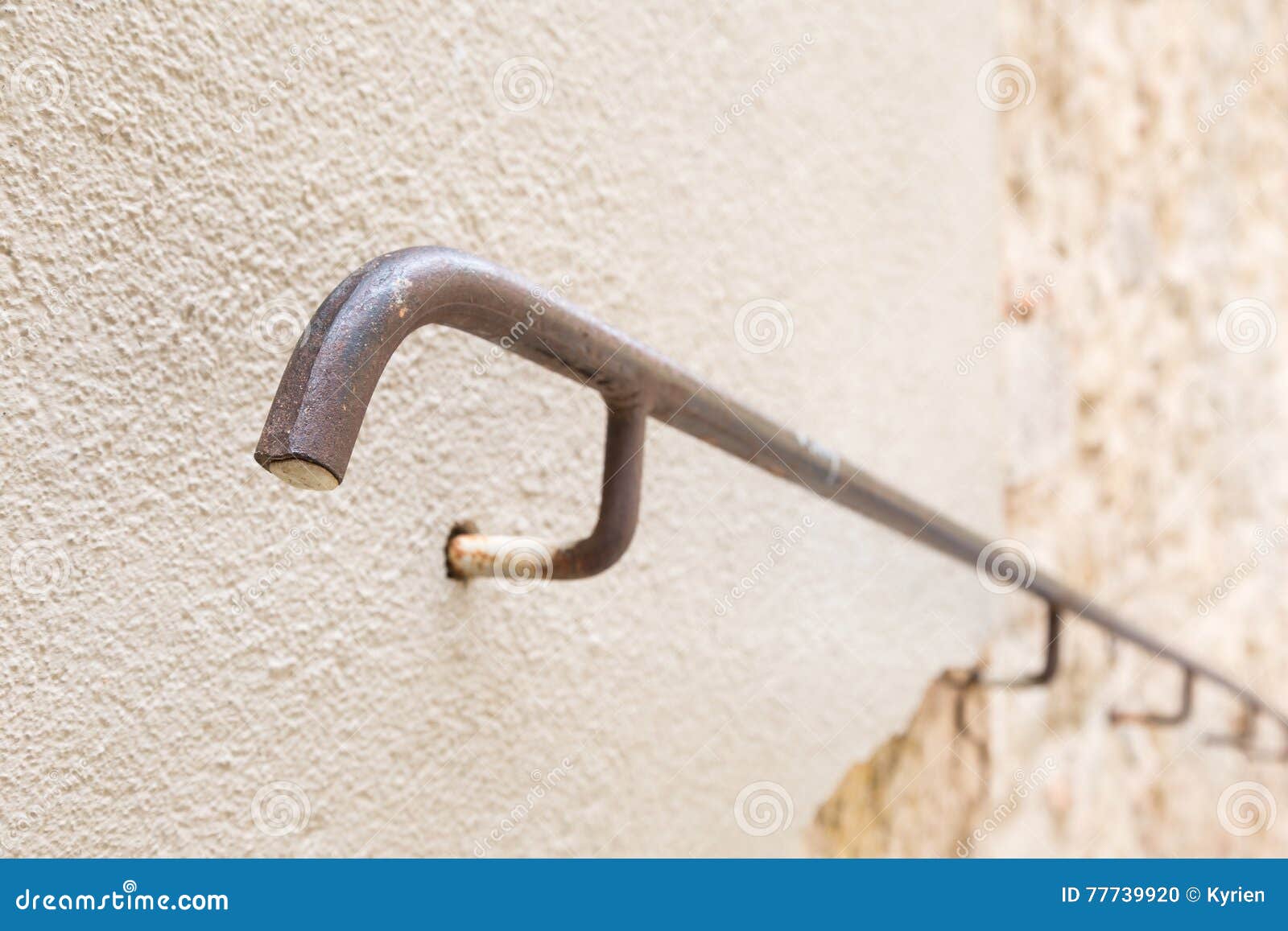Handrail on a wall stock photo. Image of wall, handrailing - 77739920
