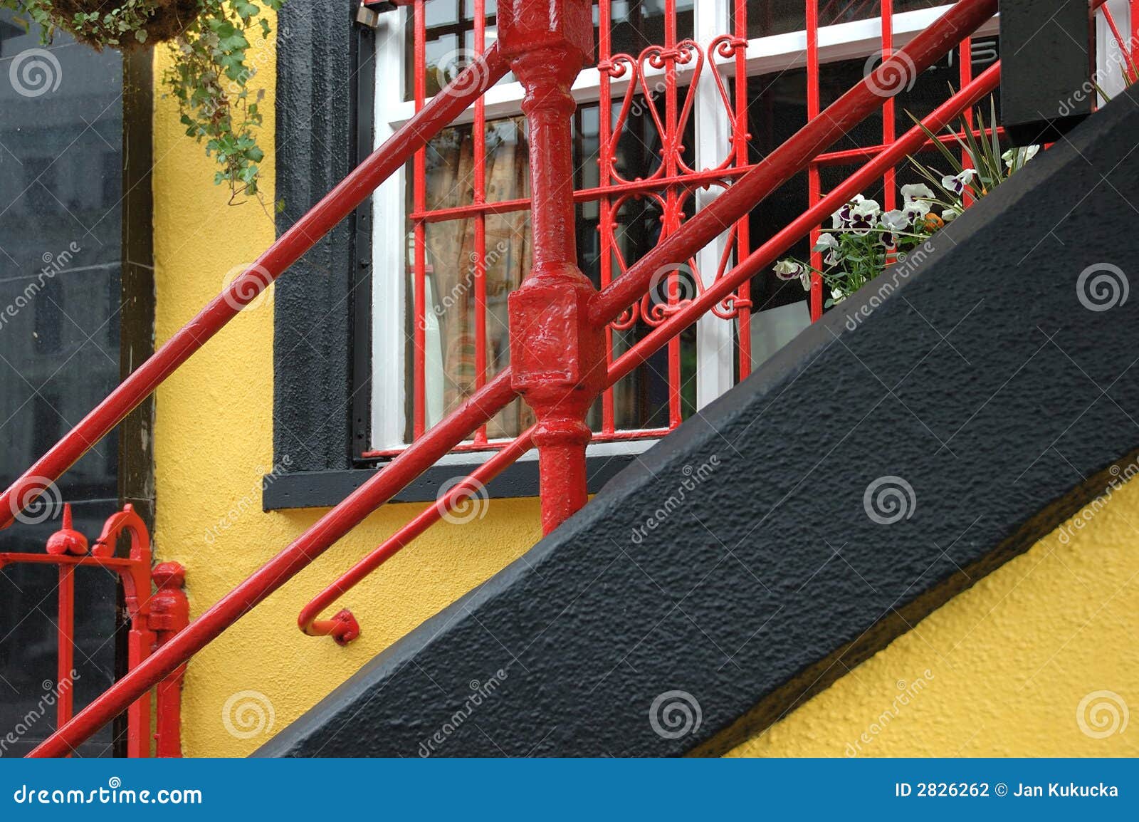 Handrail and window stock photo. Image of step, railing - 2826262