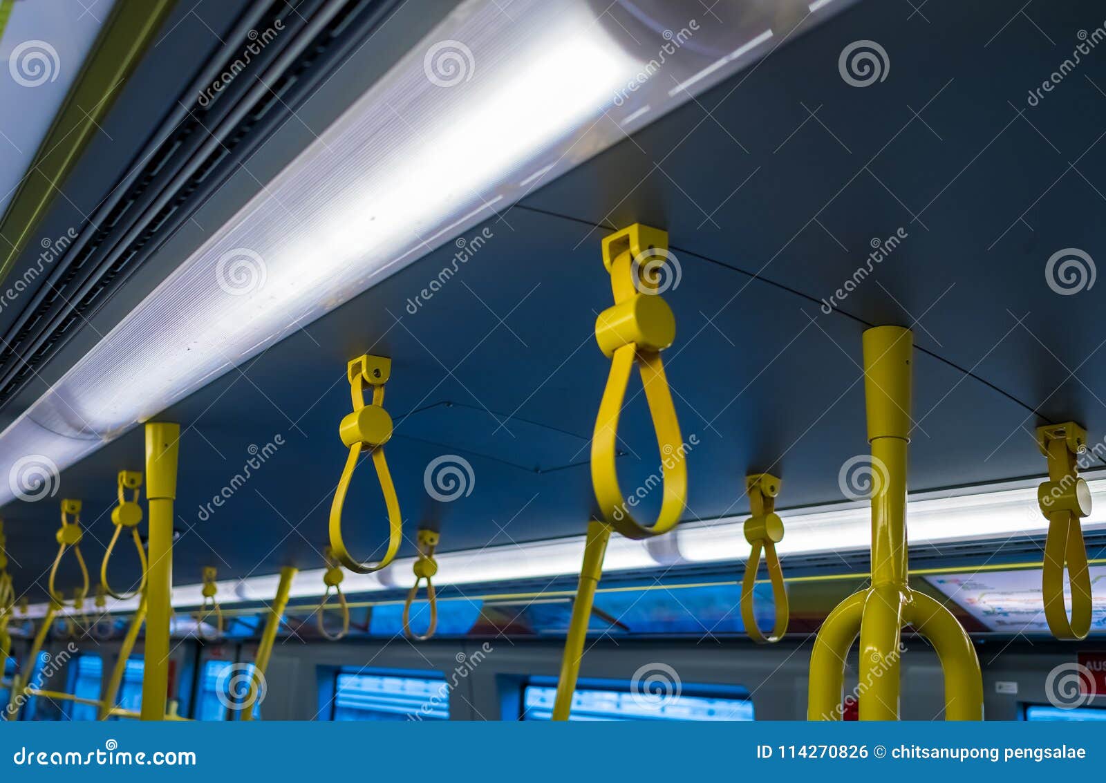 Handrail Yellow of the Austria Train Stock Photo - Image of commuter ...