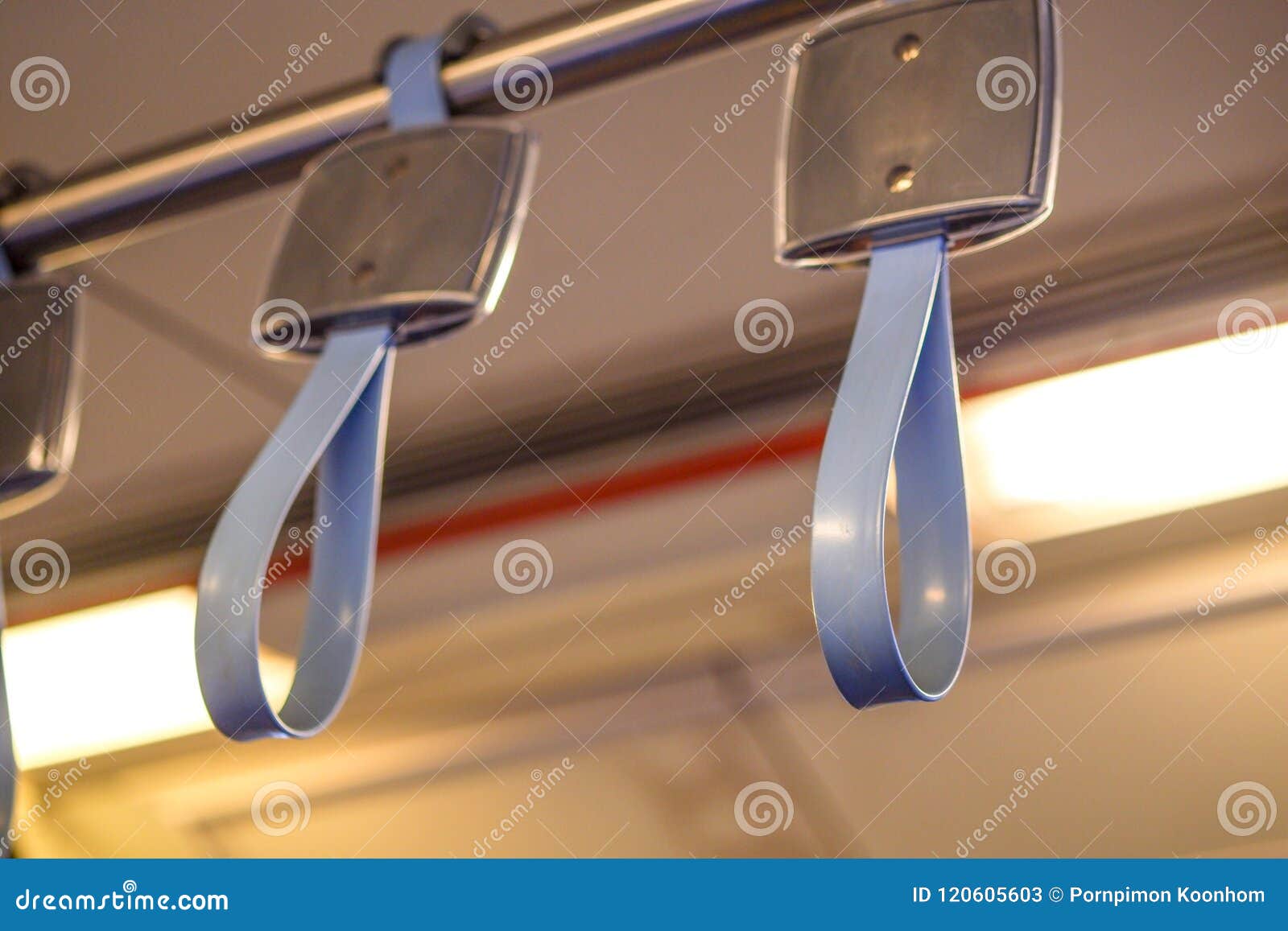 Handrails in the Electric Train Stock Image - Image of commuter, public ...