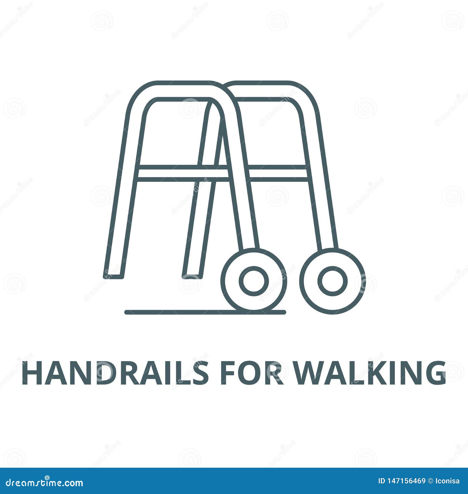 Handrails for Walking Vector Line Icon, Linear Concept, Outline Sign ...