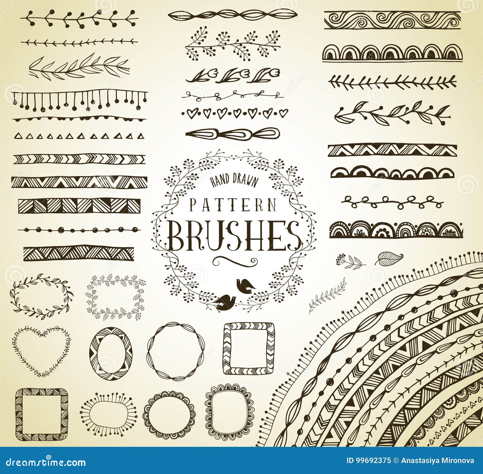Handrawn Pattern Brushes Vector Illustration | CartoonDealer.com #99695778