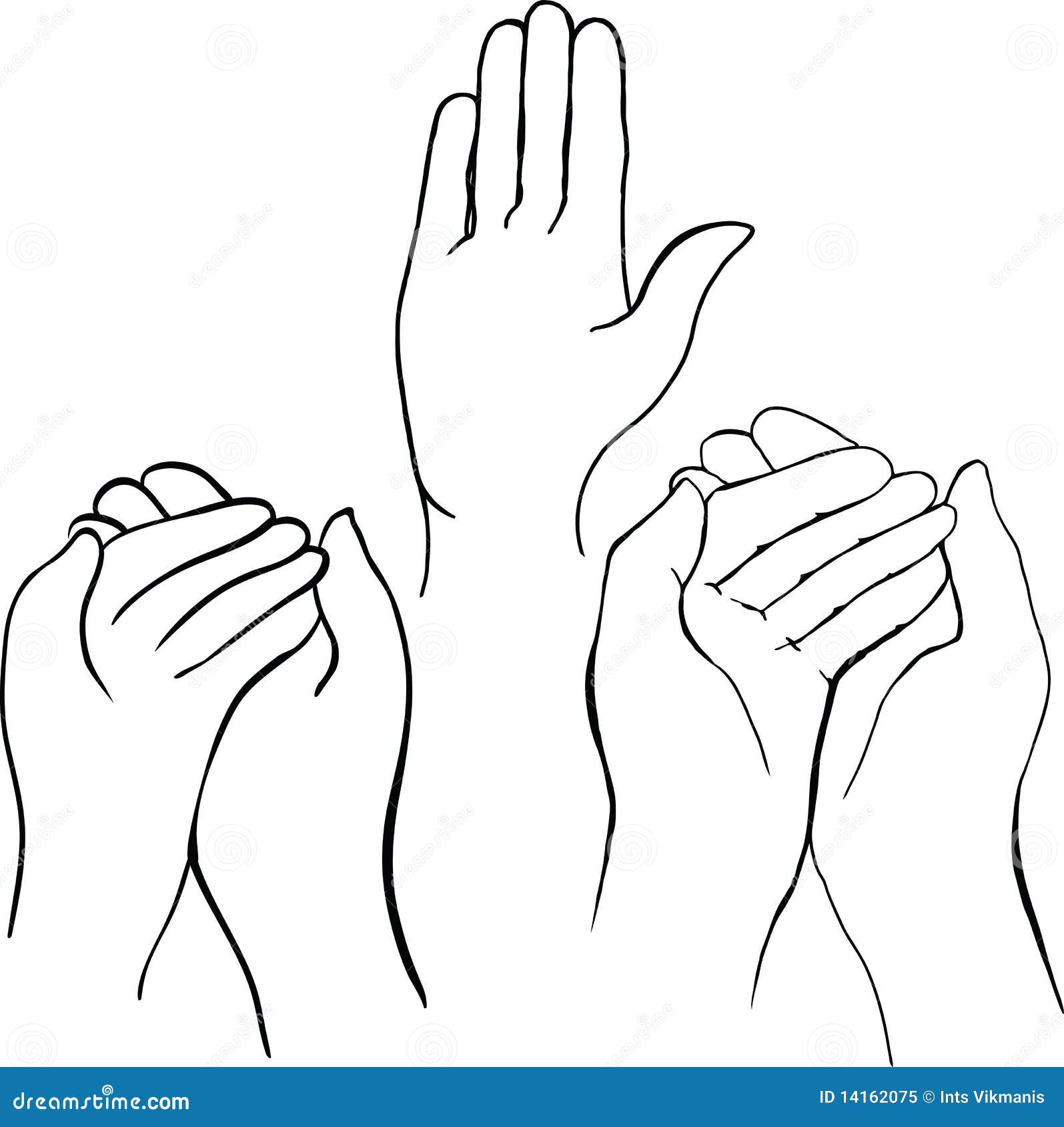 Hands stock vector. Illustration of handful, drawing - 14162075
