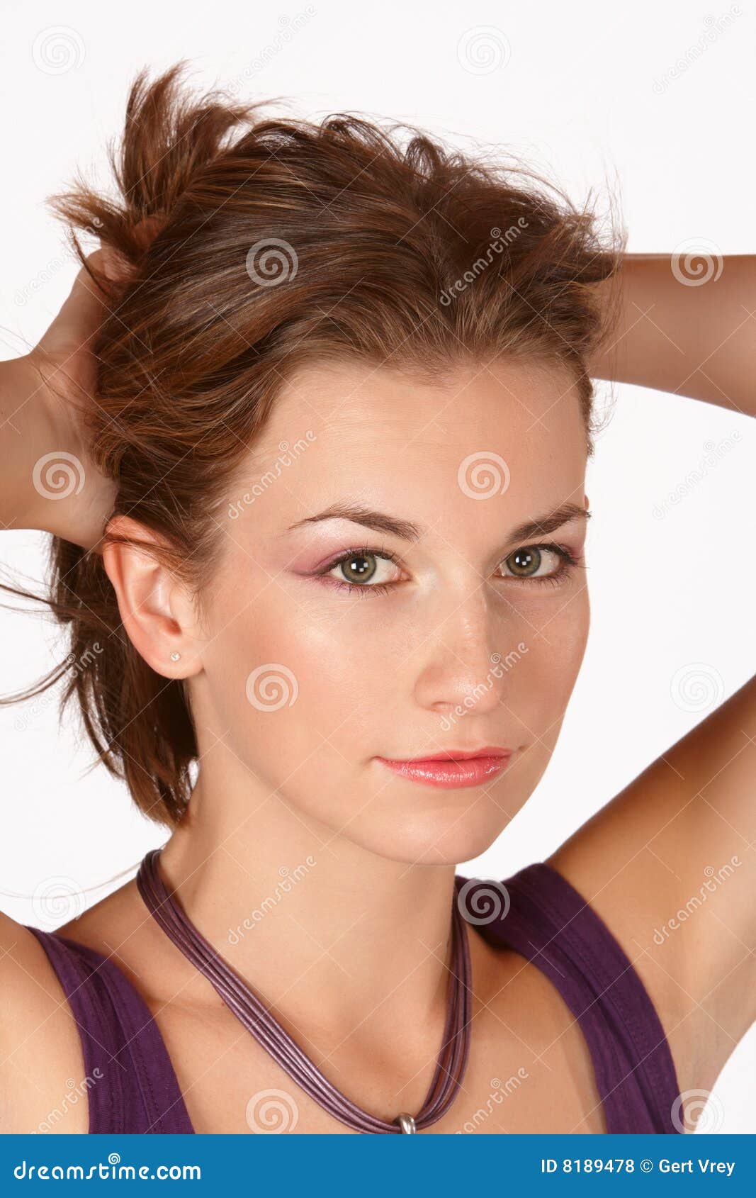 Hands above head stock photo. Image of beauty, babe, portrait - 8189478