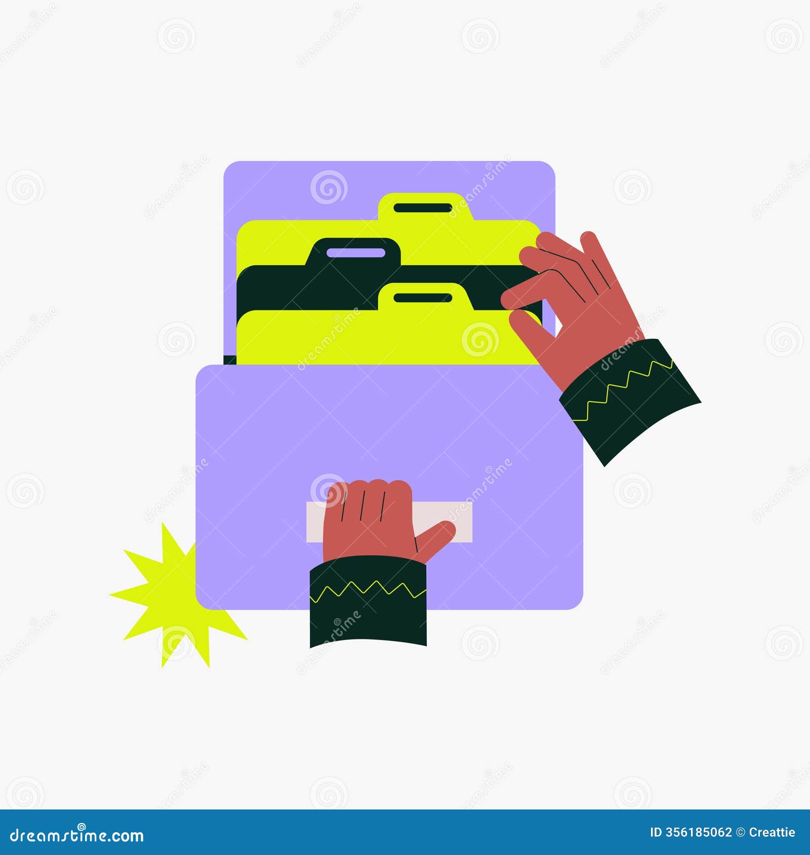 Hands Managing Files in a Drawer, Symbolizing Document Organization ...