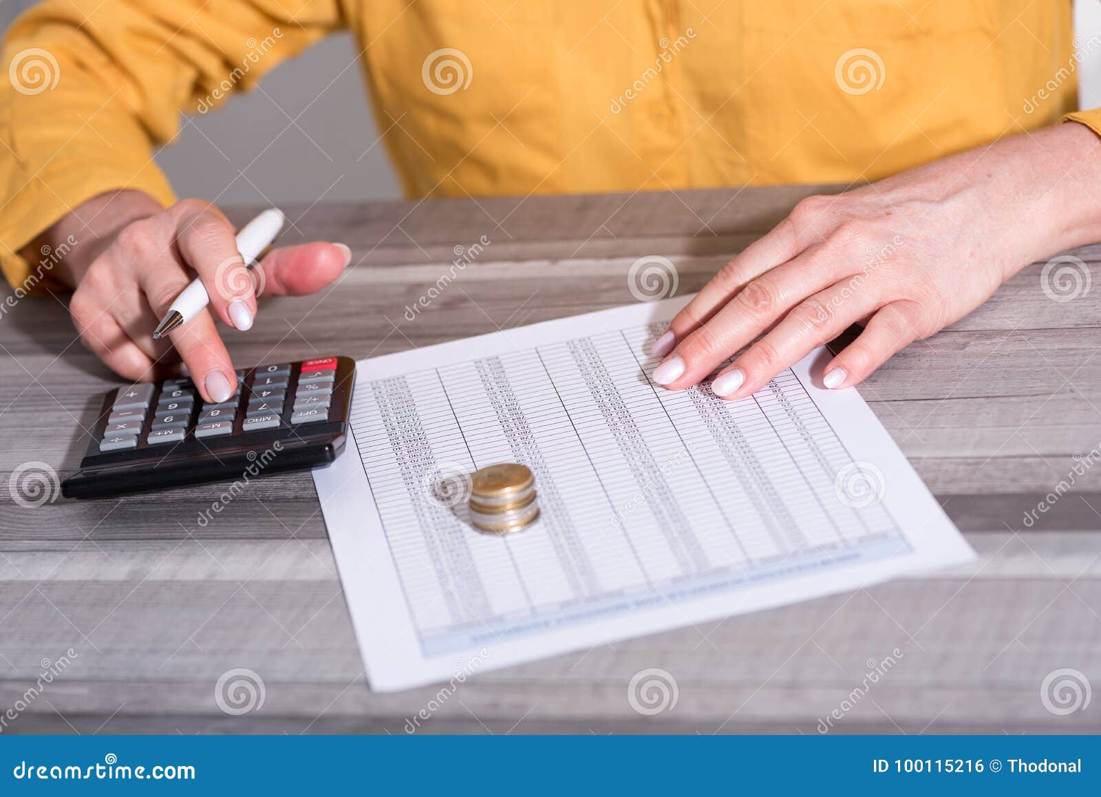 Hands of an Accountant Working on Financial Documents Stock Photo ...