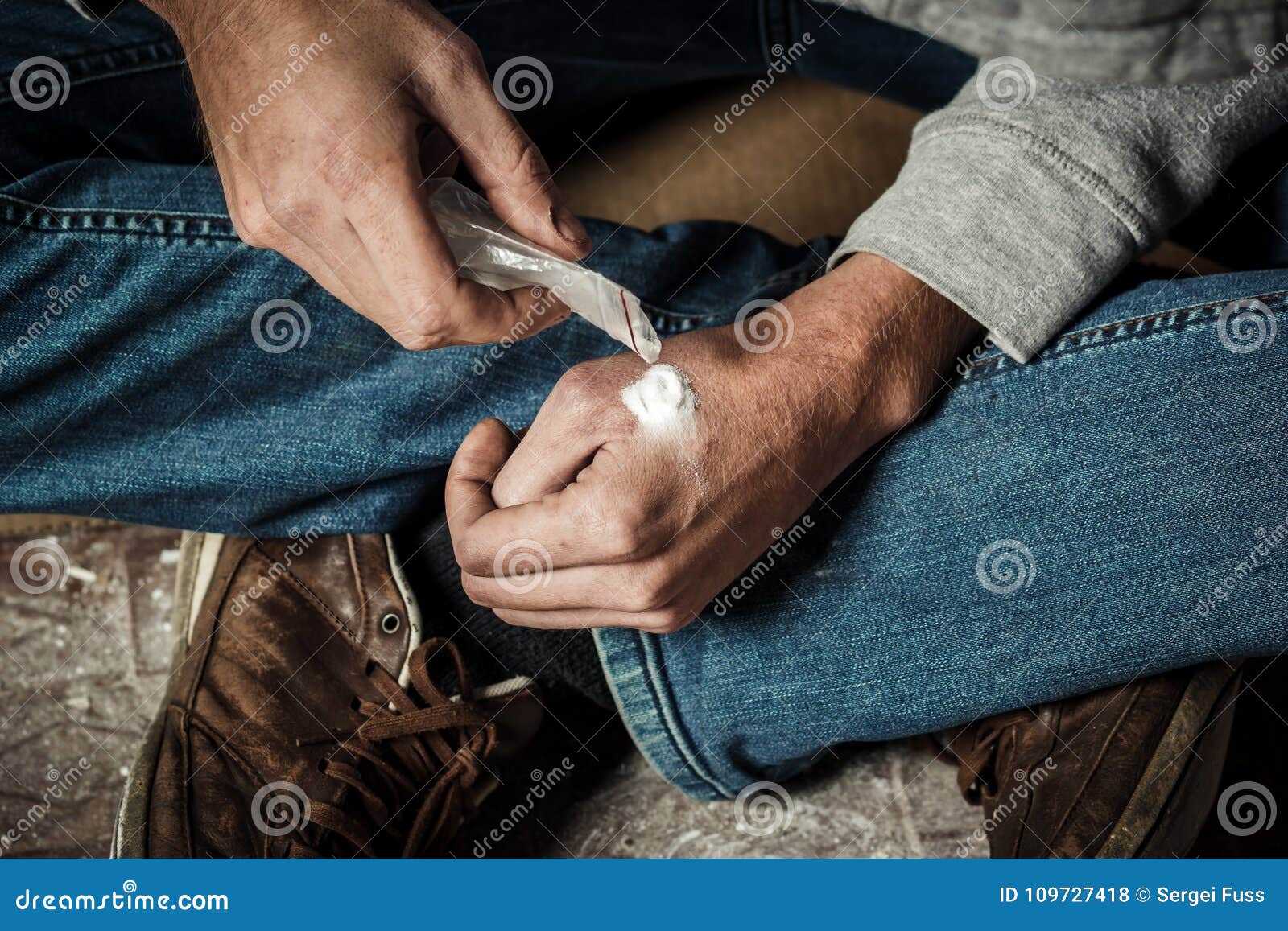 Hands Addict. Drugs and the Concept of Crime Stock Photo - Image of ...