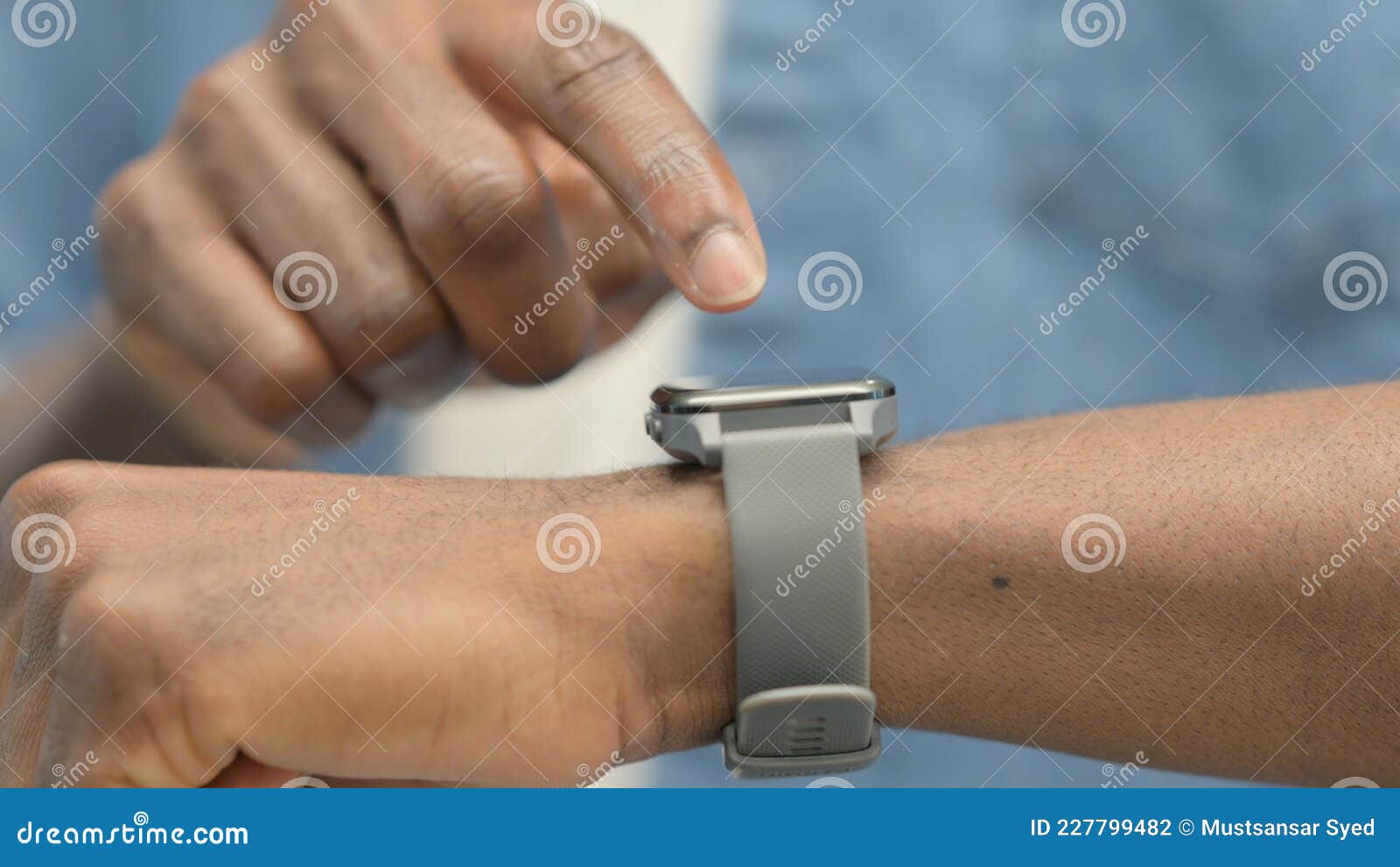 Hands of African Man Using Smartwatch Stock Photo - Image of meeting ...