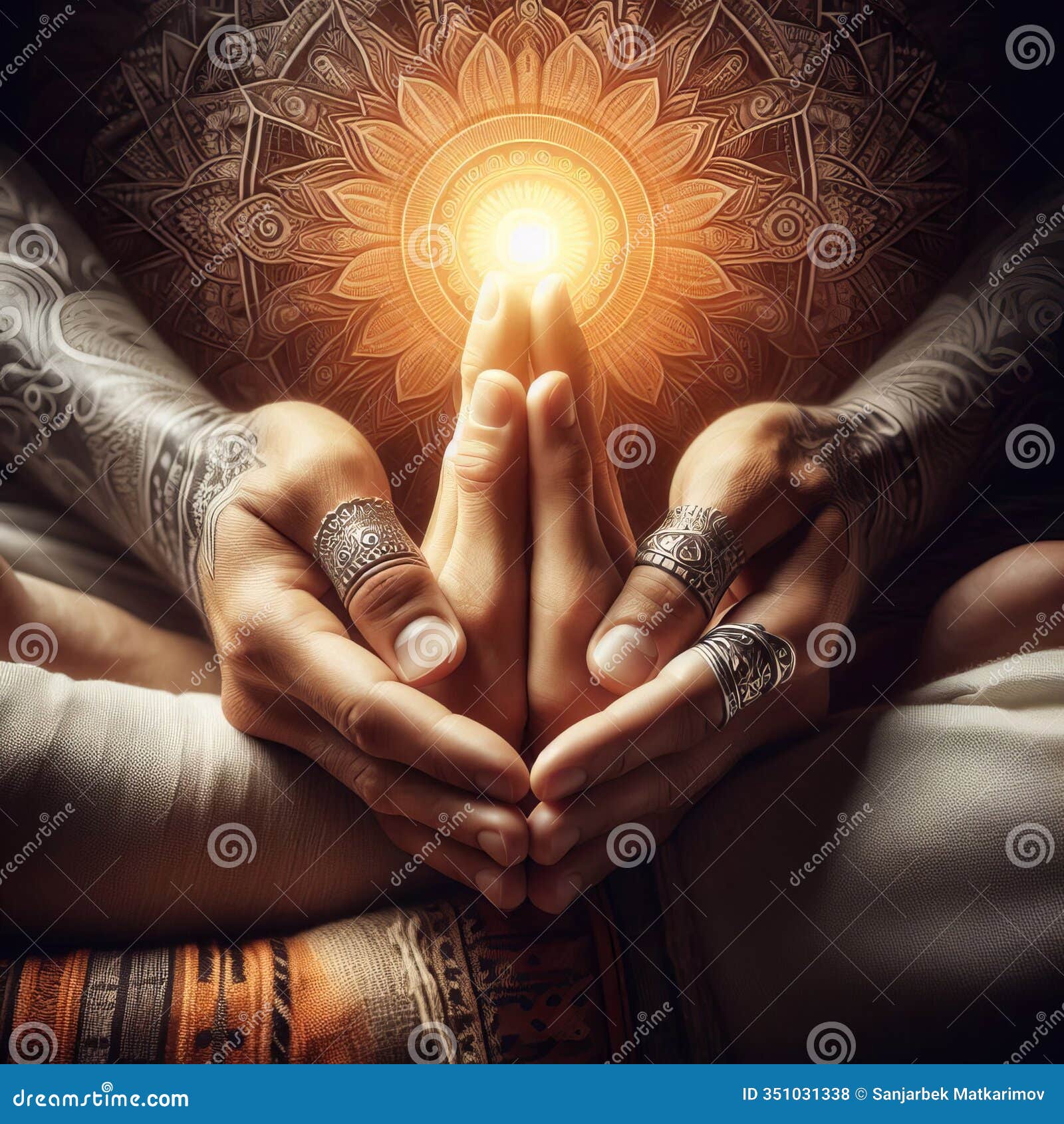 Anjali Mudra Hand Gesture Illustration | CartoonDealer.com #362487350