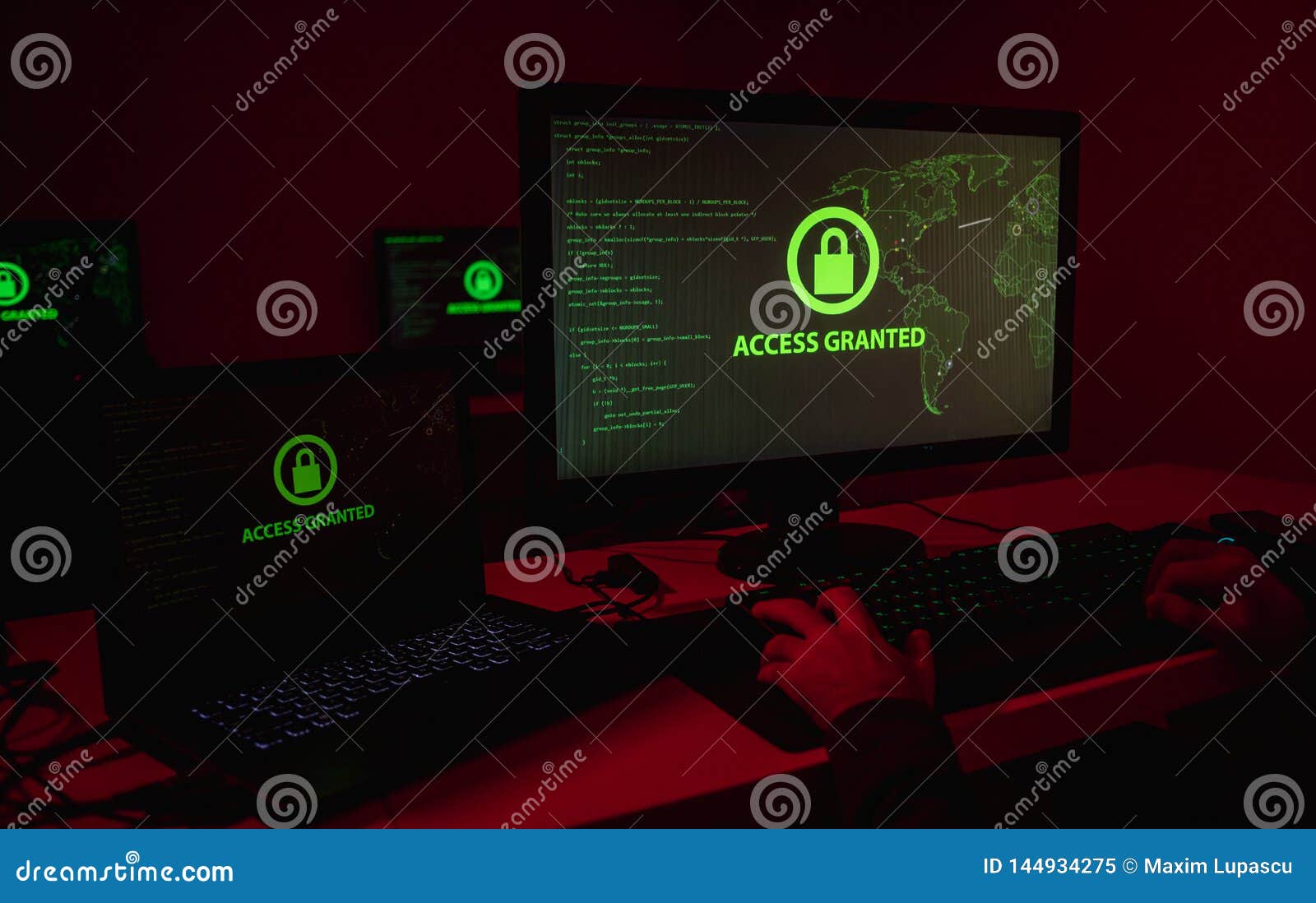 Crop Hands of Hacker Gaining Access To Database Stock Image - Image of ...